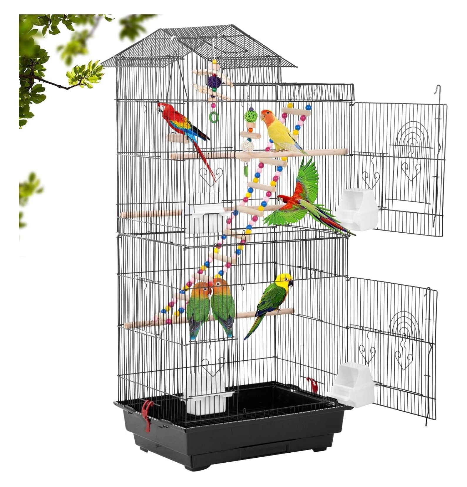 ChicCrest 39 inch Roof Top Large Flight Parrot Cage Accessories Medium ...
