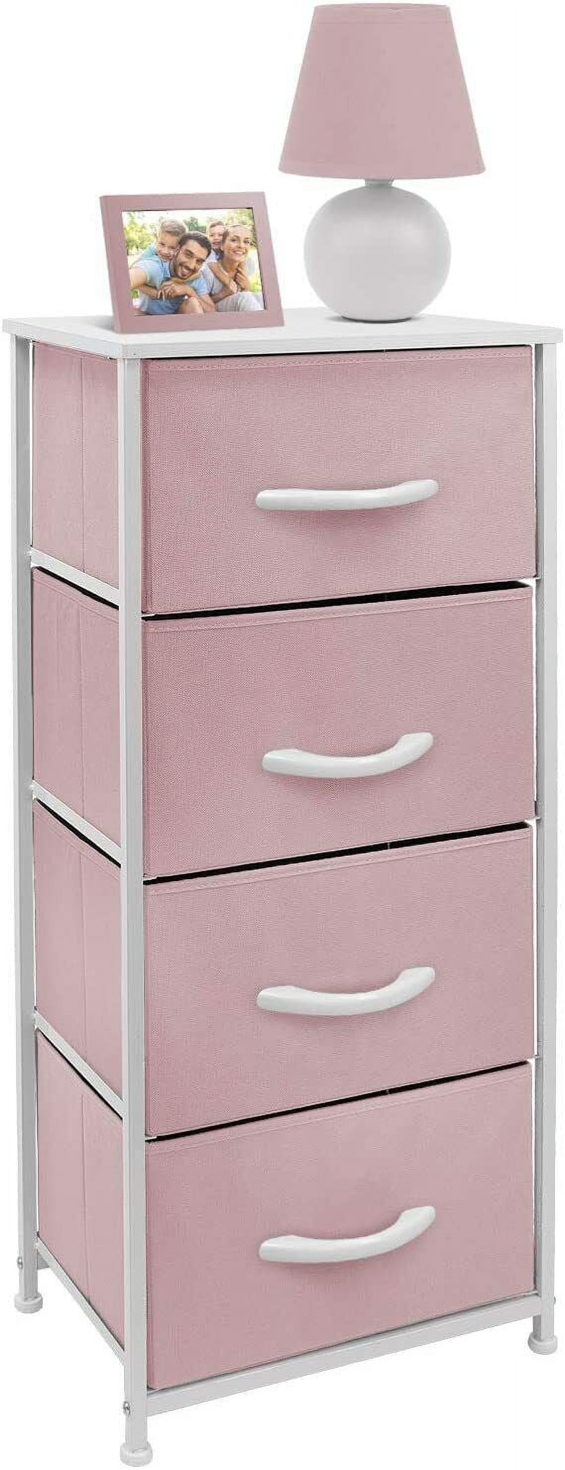 ChicCrest 4-Drawer Nightstand (Pastel Collection) - Lightweight, with ...