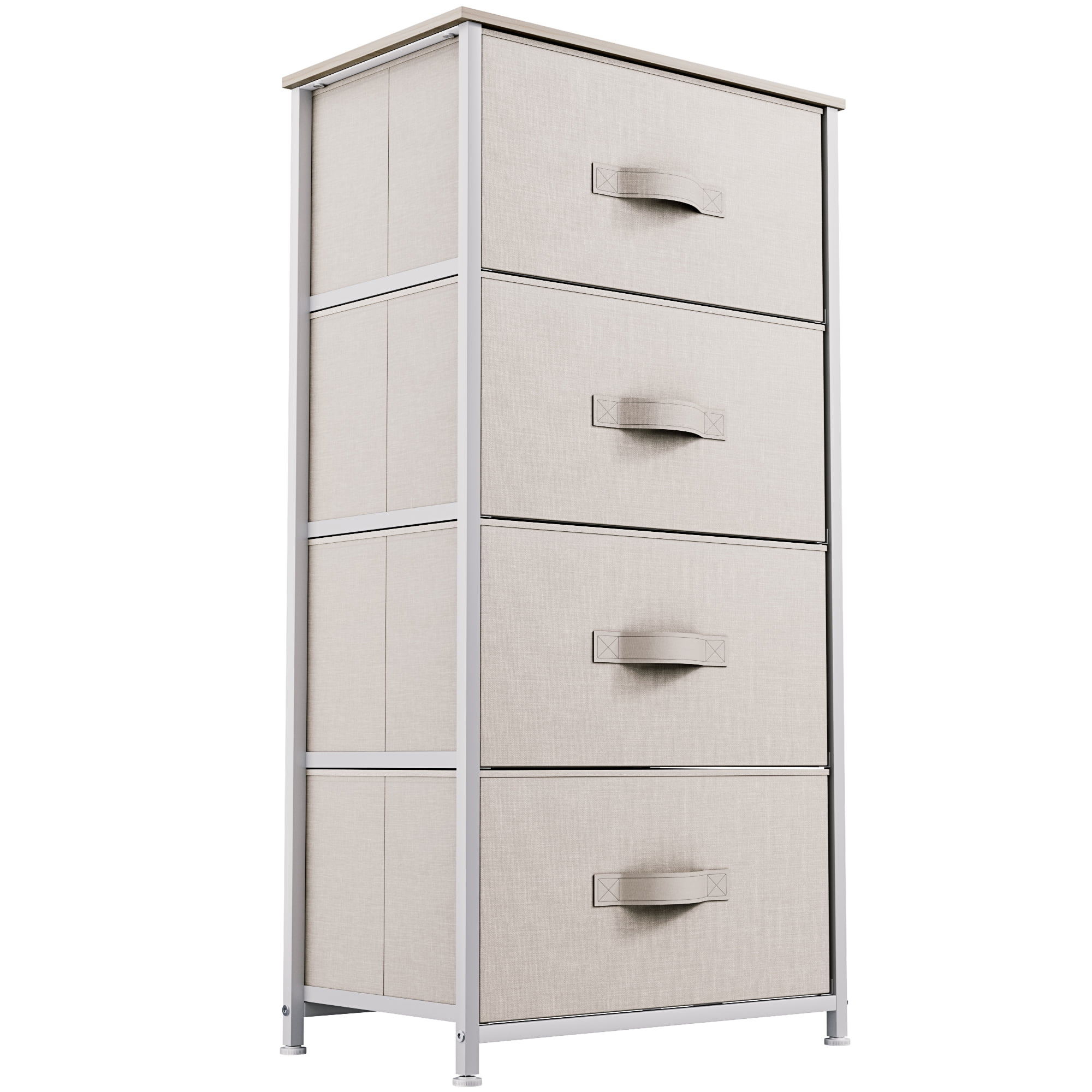 ChicCrest 4-Drawer Storage Chest - Metal Frame & MDF Wood Top, Durable ...