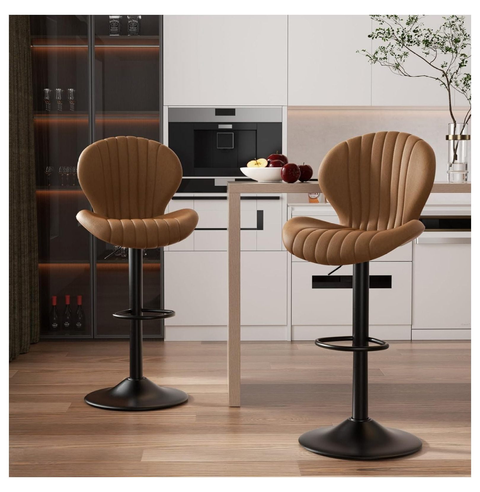 ChicCrest Bar Stools Set of 2 Modern Swivel Bar Chairs, Barstools ...