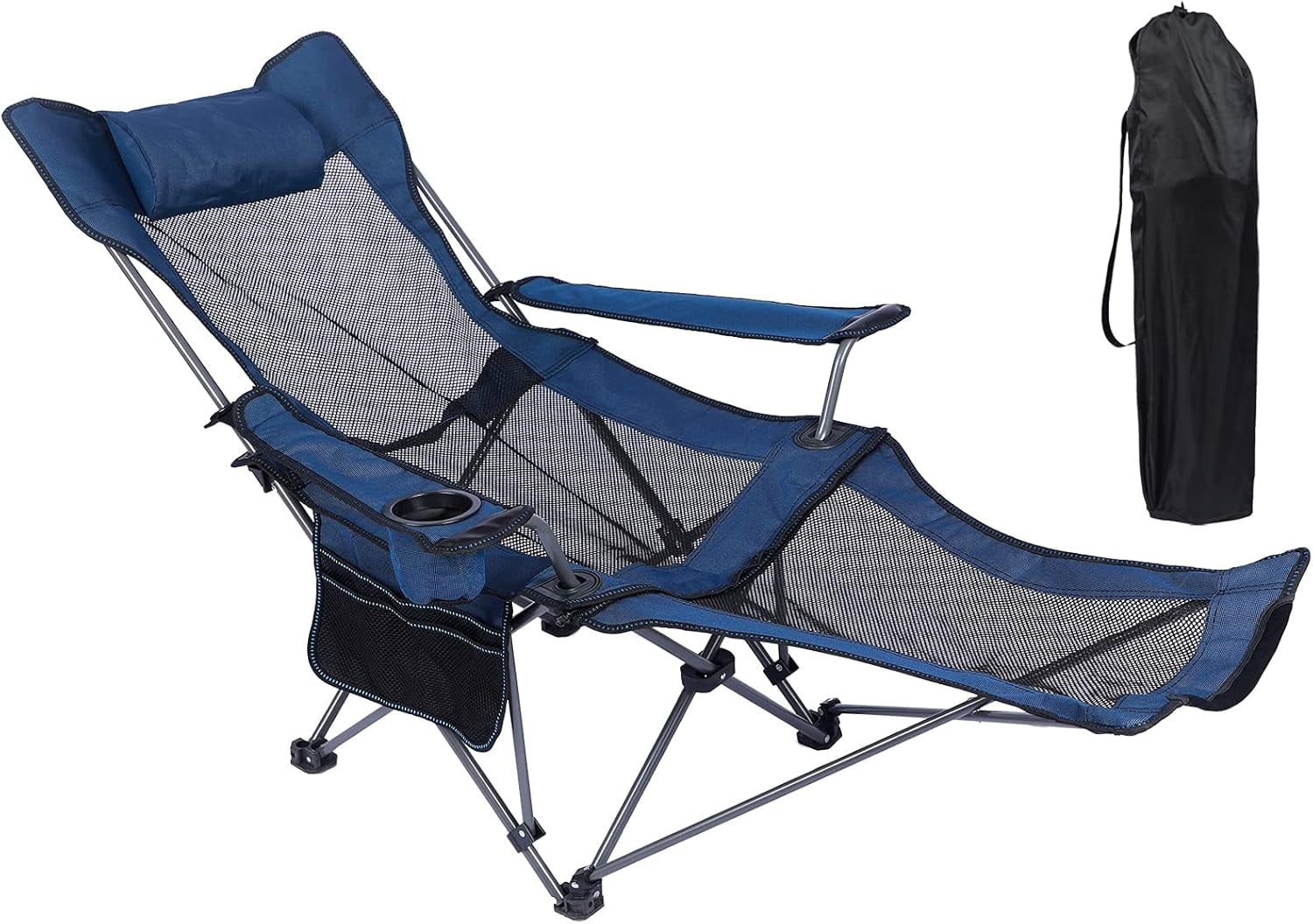 ChicCrest Camping Lounge Chair, Portable Camping Chair with Footrest ...