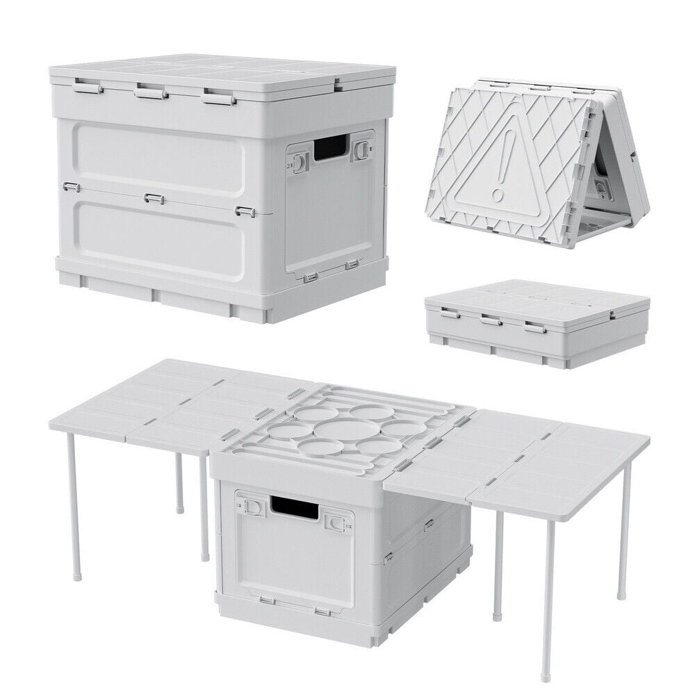 ChicCrest Camping Table with Storage, Folding Storage Box, Durable ...