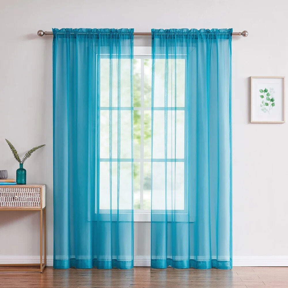 Collection Sheer Voile Solid Window Curtain Panel - Set of 2 - ALL ...