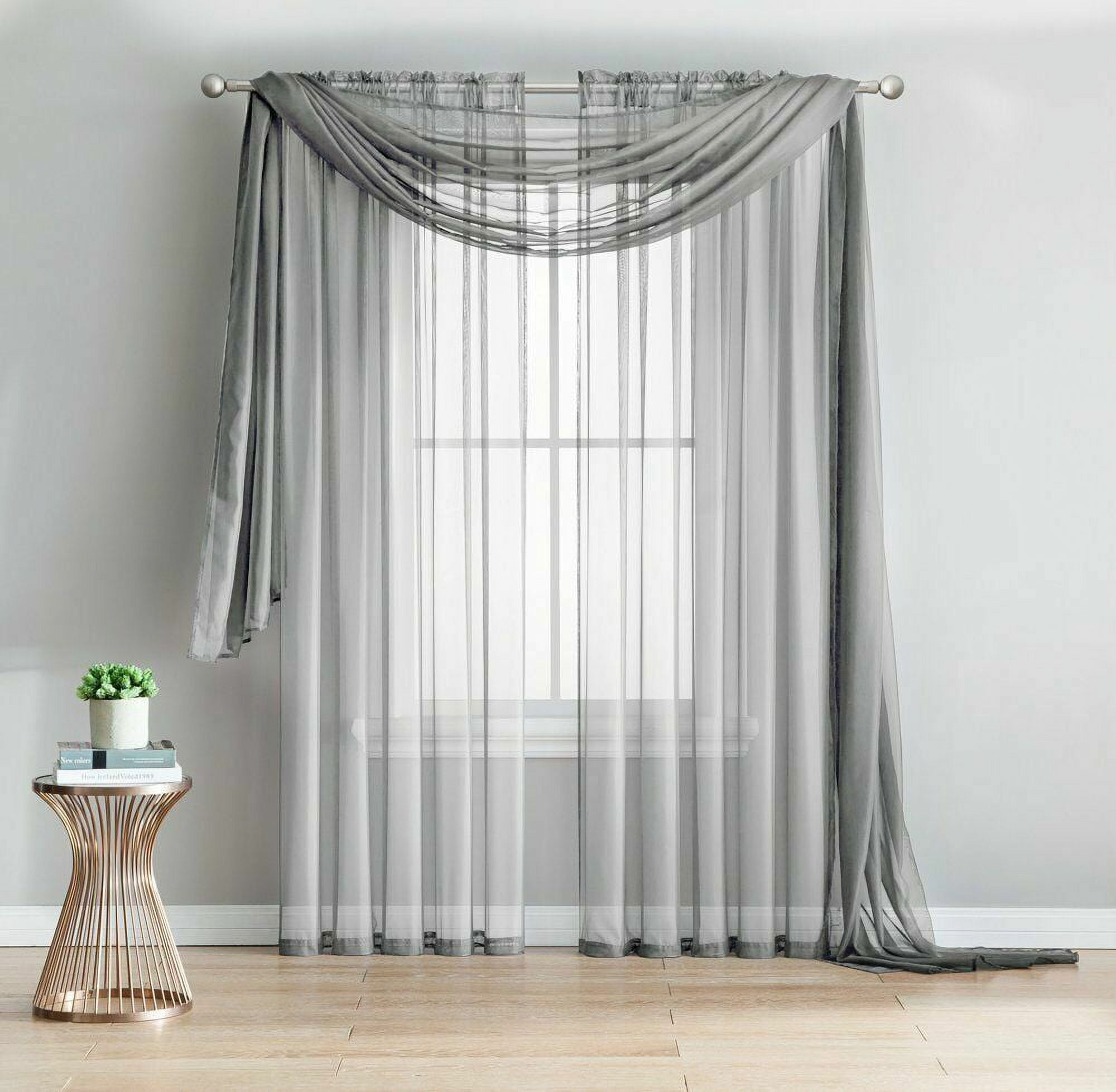 Collection Sheer Voile Solid Window Curtain Panel - Set of 2 - ALL ...