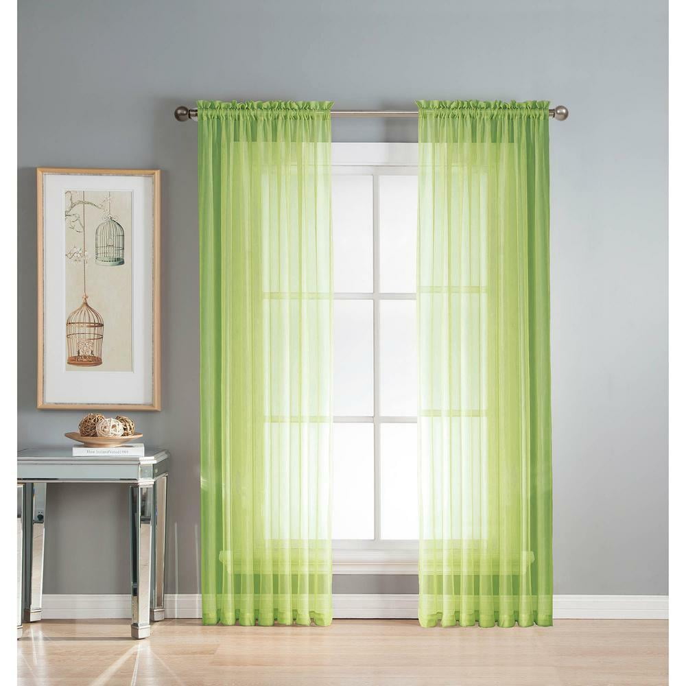 Collection Sheer Voile Solid Window Curtain Panel - Set of 2 - ALL ...