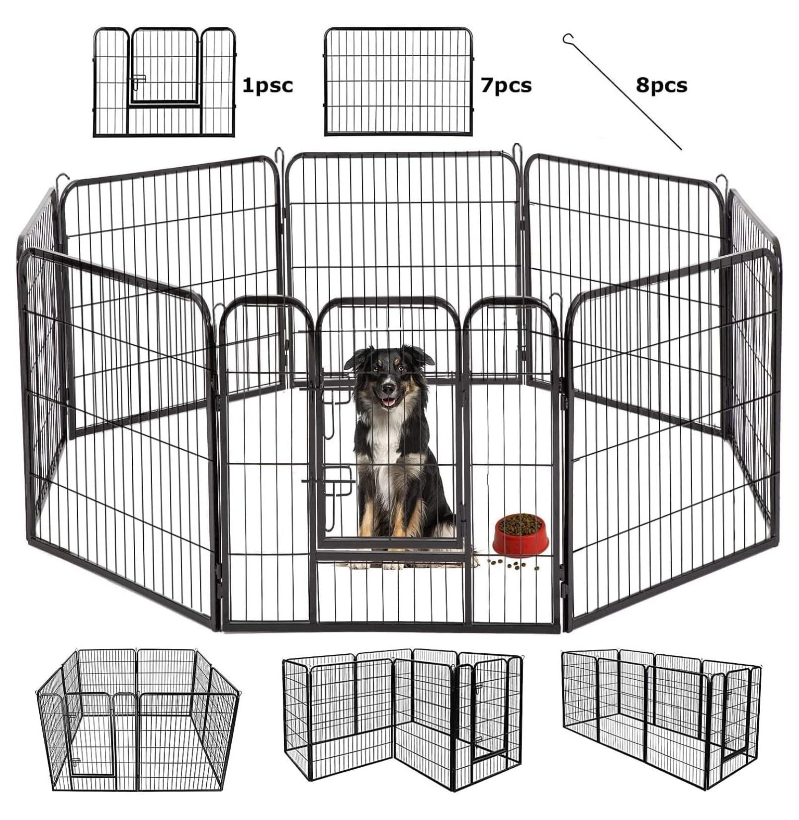 ChicCrest Dog Playpen Pet Dog Fence 8/16 Panels 24”/ 32” /40” Height ...