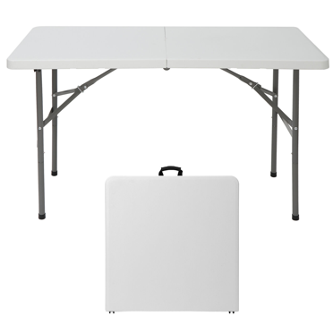 Tumis 4ft Plastic Folding Table, Indoor Outdoor Heavy Duty Portable w ...