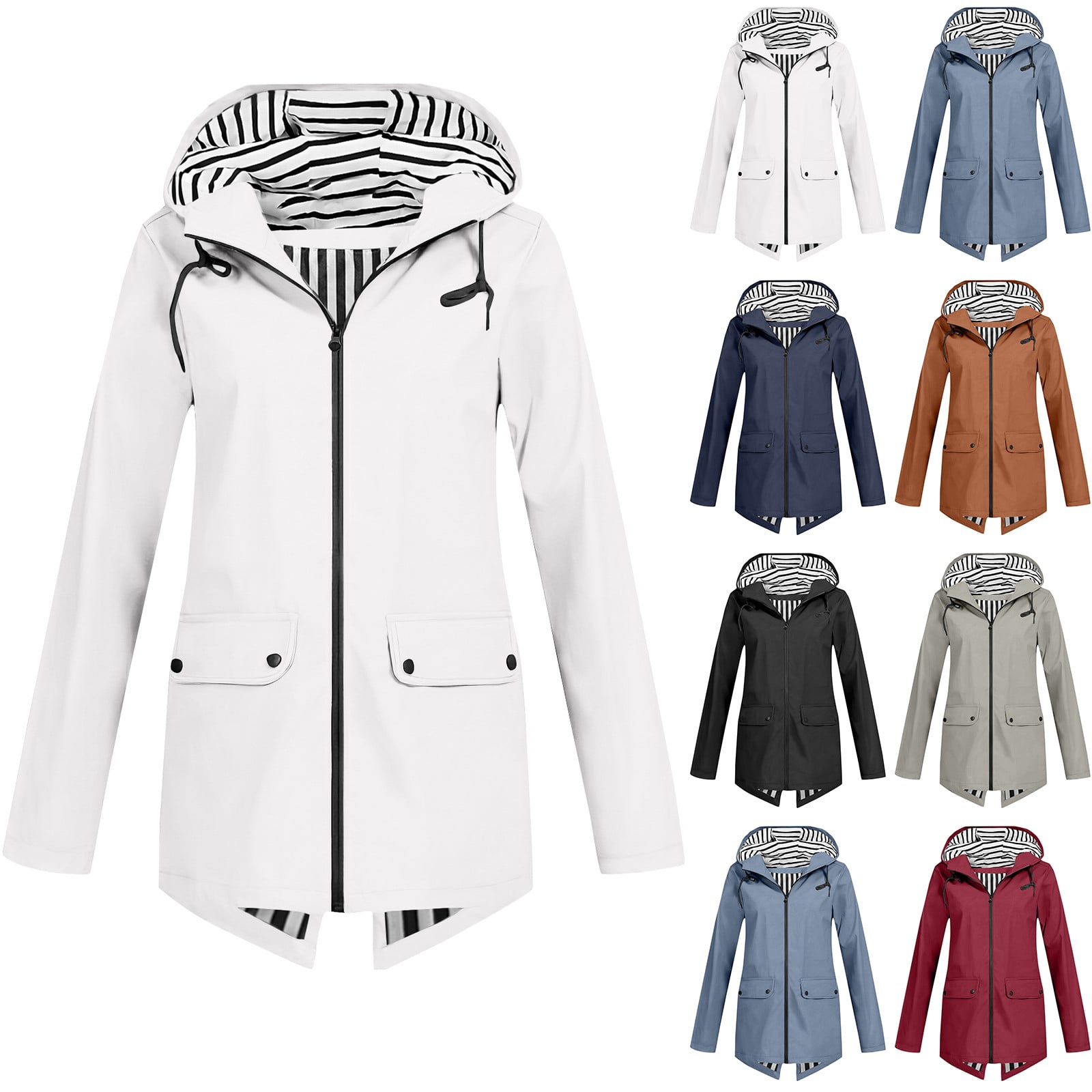 ChicHaven Rain Jacket Women Waterproof Long Rain Coat Lightweight With ...