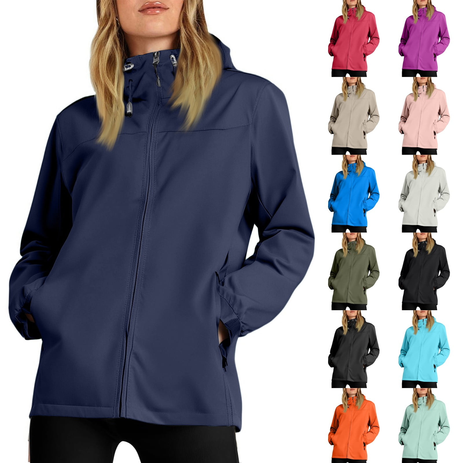 ChicHaven Waterproof Rain Jacket for Women Packable Rain Slicker ...