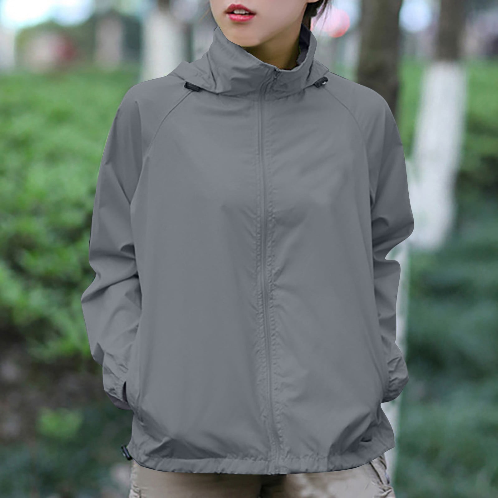 ChicHaven Women's Hooded Rain jacket Waterproof Lined Raincoat ...