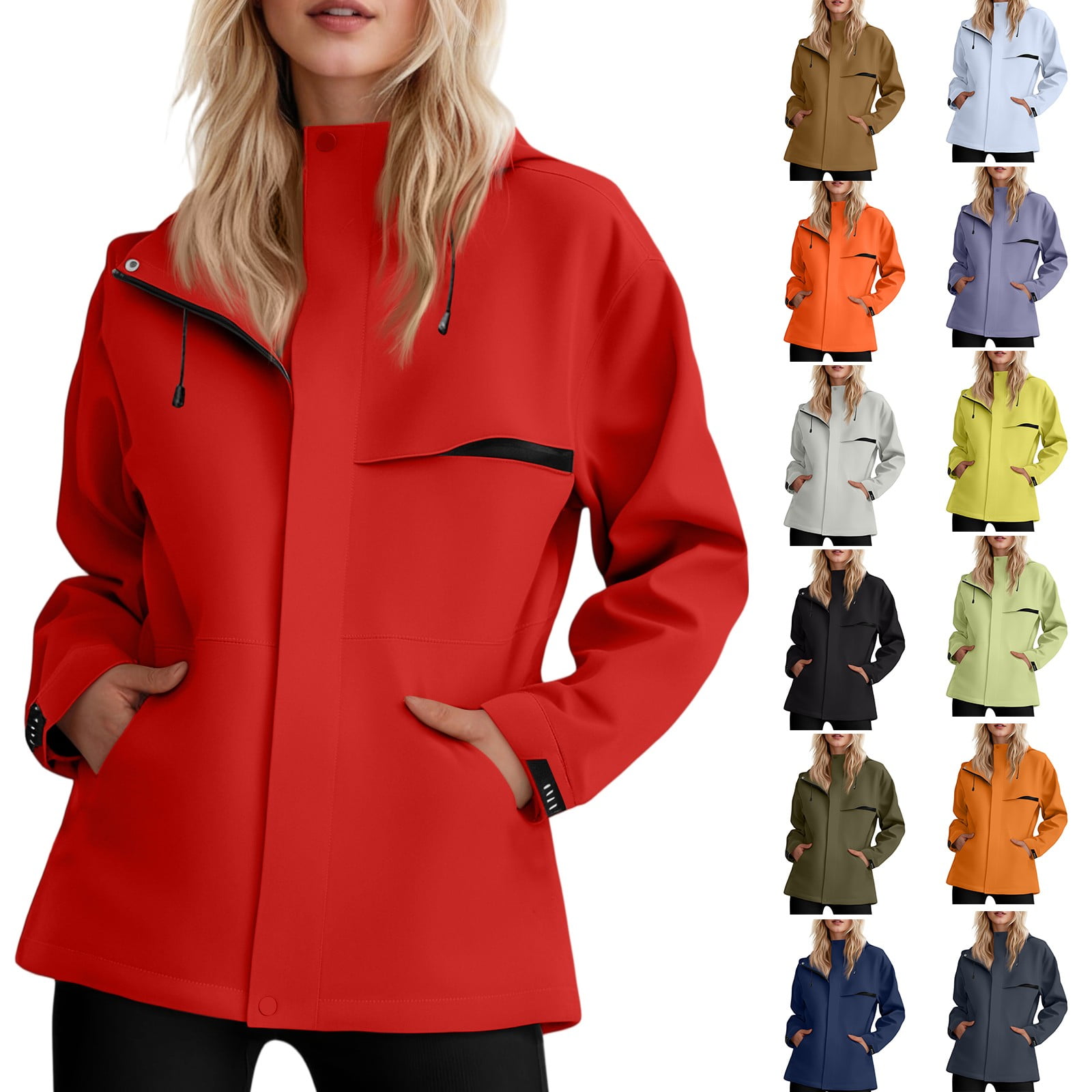 ChicHaven Women's Rain Jacket Waterproof Packable Rain Coats Windproof ...