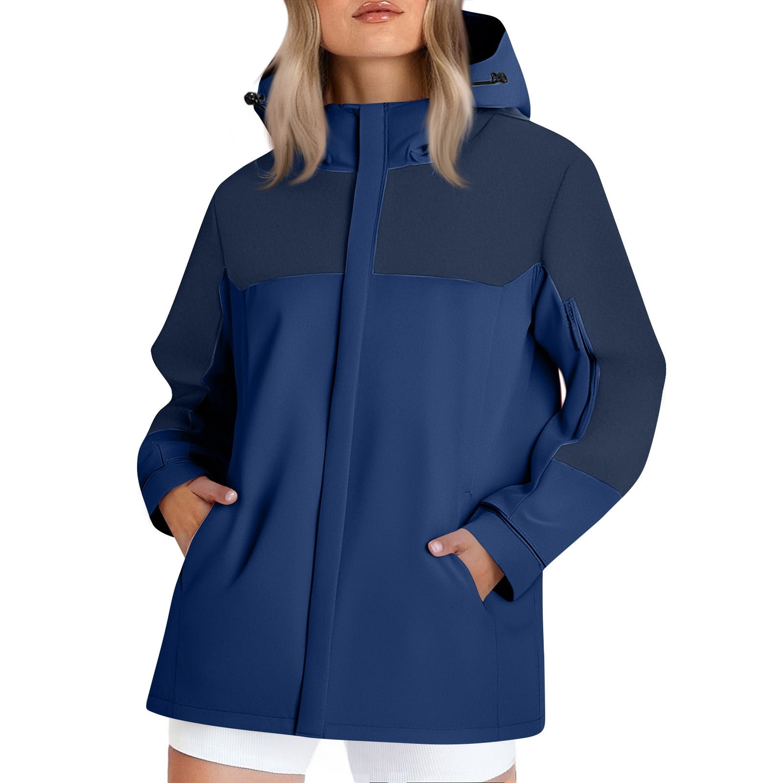 ChicHaven Womens Rain Jacket with Hood Waterproof Lined Windbreaker ...
