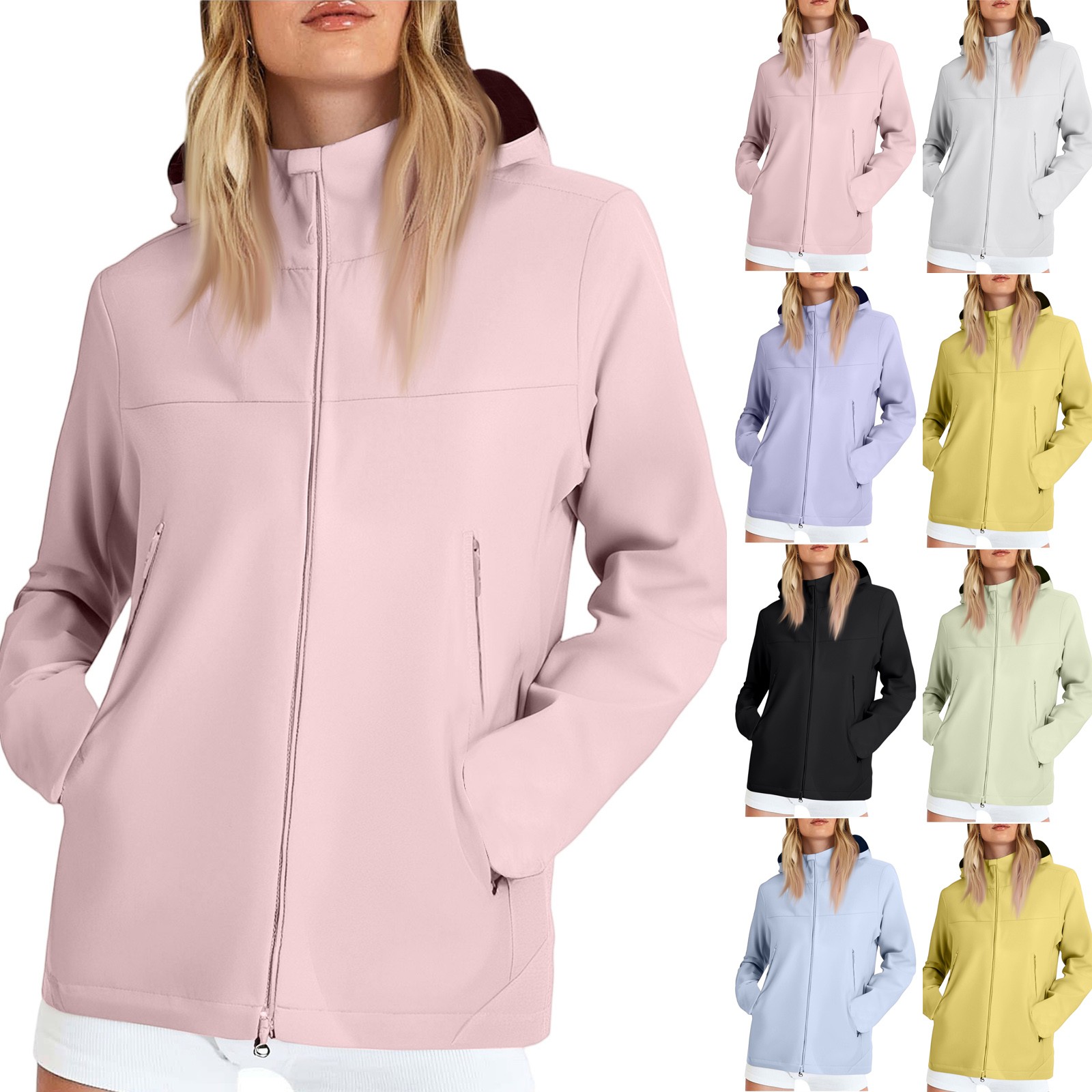 ChicHaven running Rain Jacket Women Lightweight Packable Raincoat ...