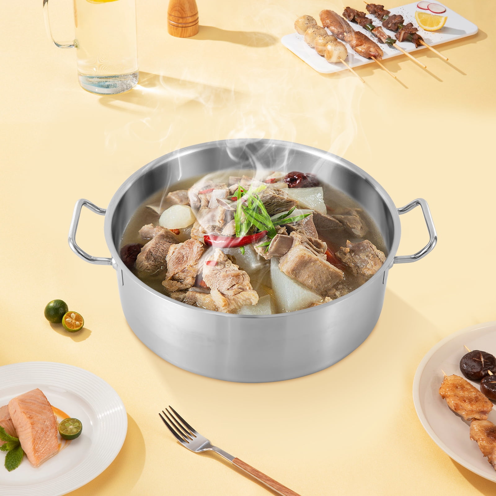 ChicHomey 11QT Stainless Steel Stockpot,Multi-Function Stainless Steel ...
