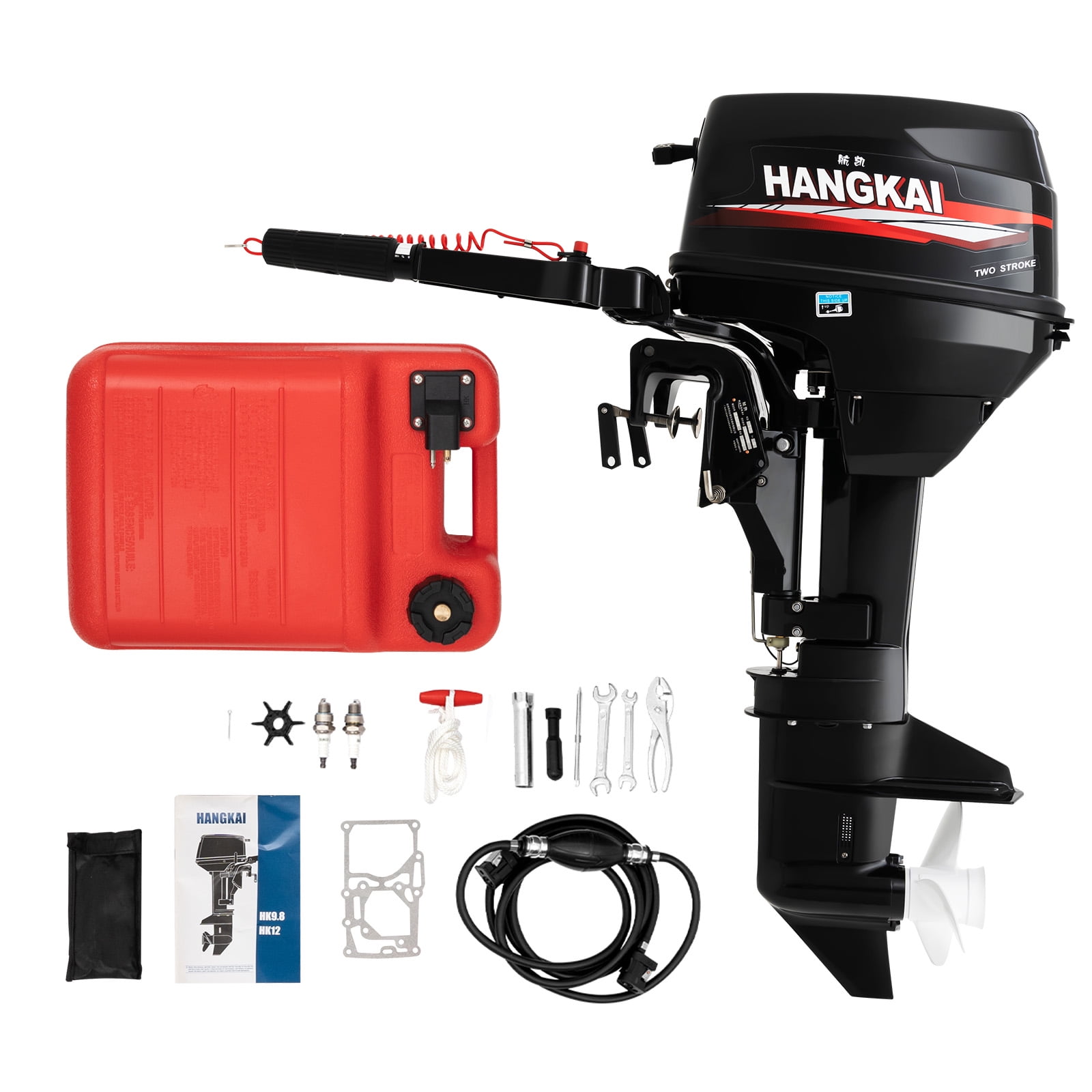 ChicHomey 12HP 2-Stroke Outboard Motor,169CC Boat Engine with 3 Gears ...
