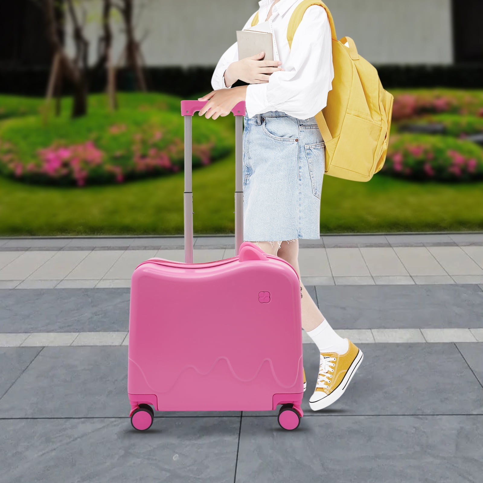 ChicHomey 18Inch Kids Ride-On Suitcase,Spacious Travel Bag, Safe ...