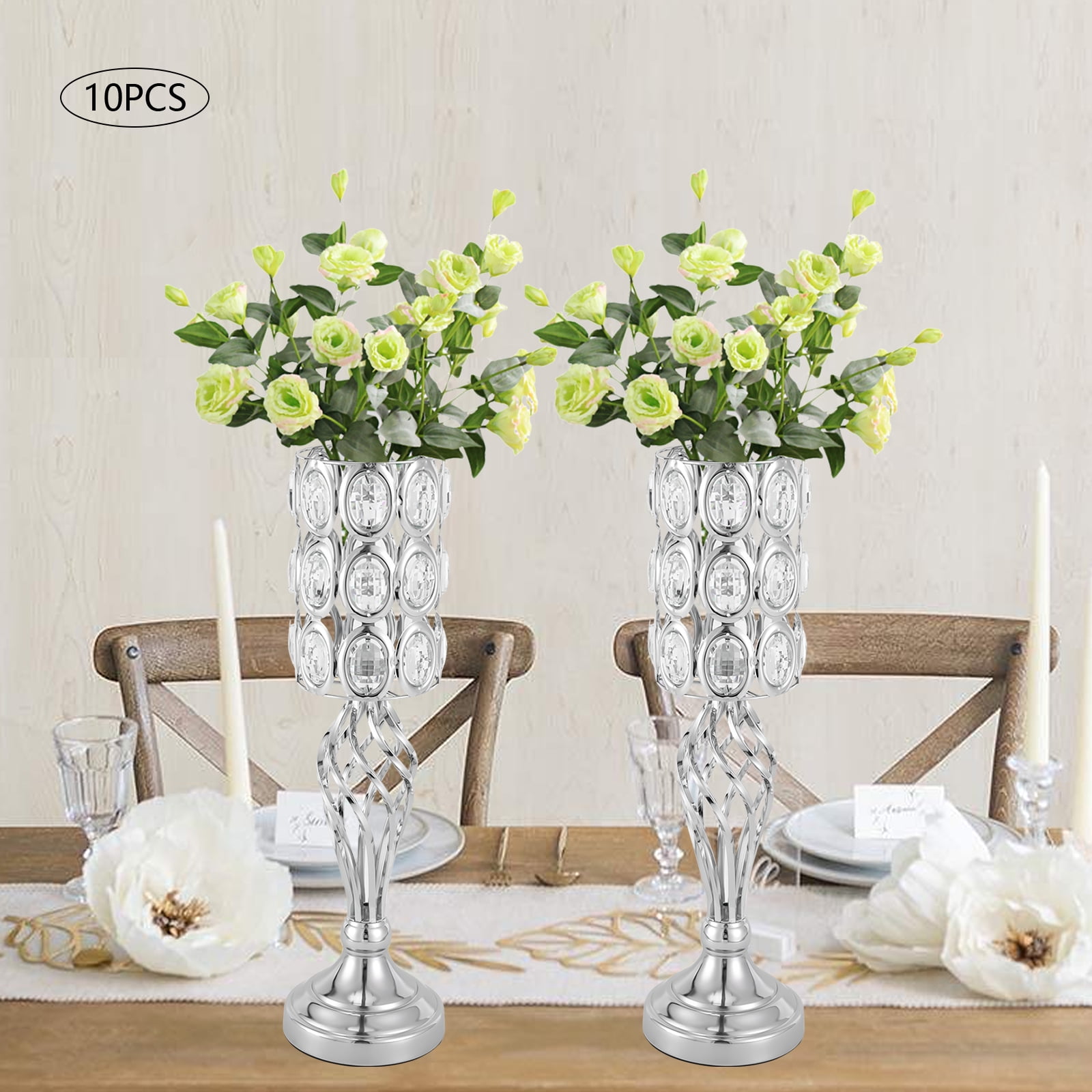 Dwellnix 19 7 H Wedding Flower Vases Nordic Centerpieces w Crystal ...