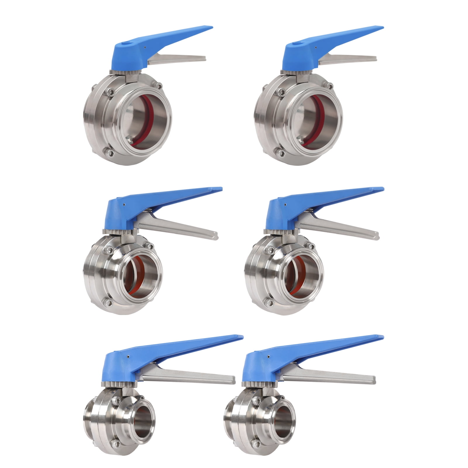 ChicHomey 2 Pcs 1 5 Butterfly Valves Stainless Butterfly Valve Blue ...