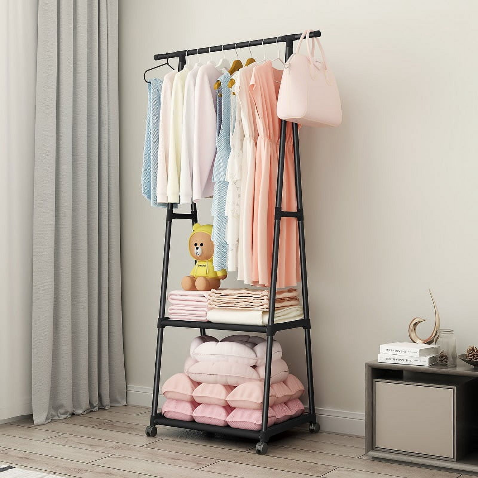 ChicHomey 2 Tier Coat Rack, Triangle Closet Organizer Clothes Rack on ...