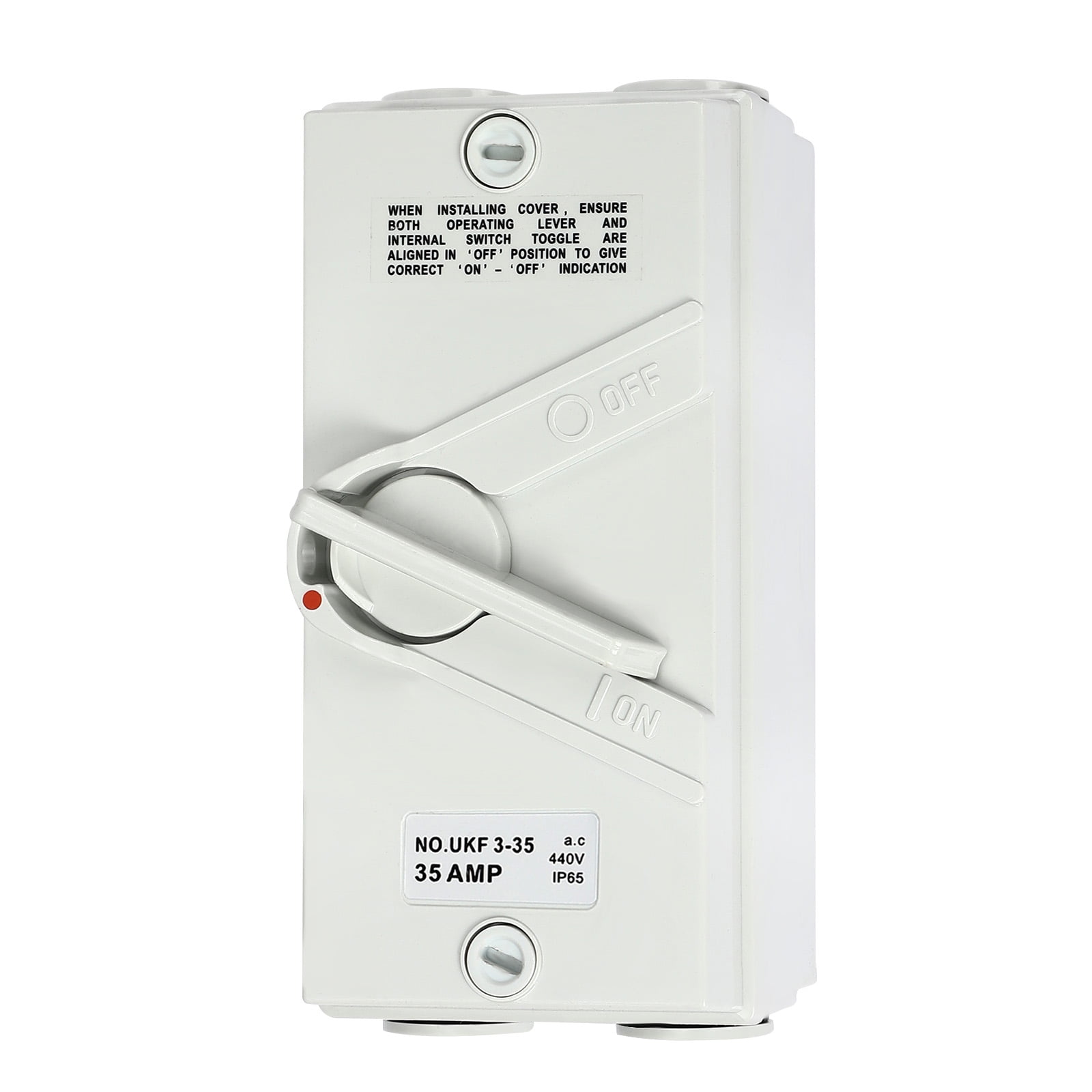 ChicHomey 3 Pole PC Silver Safety Isolation Switch White Wall Mounted ...