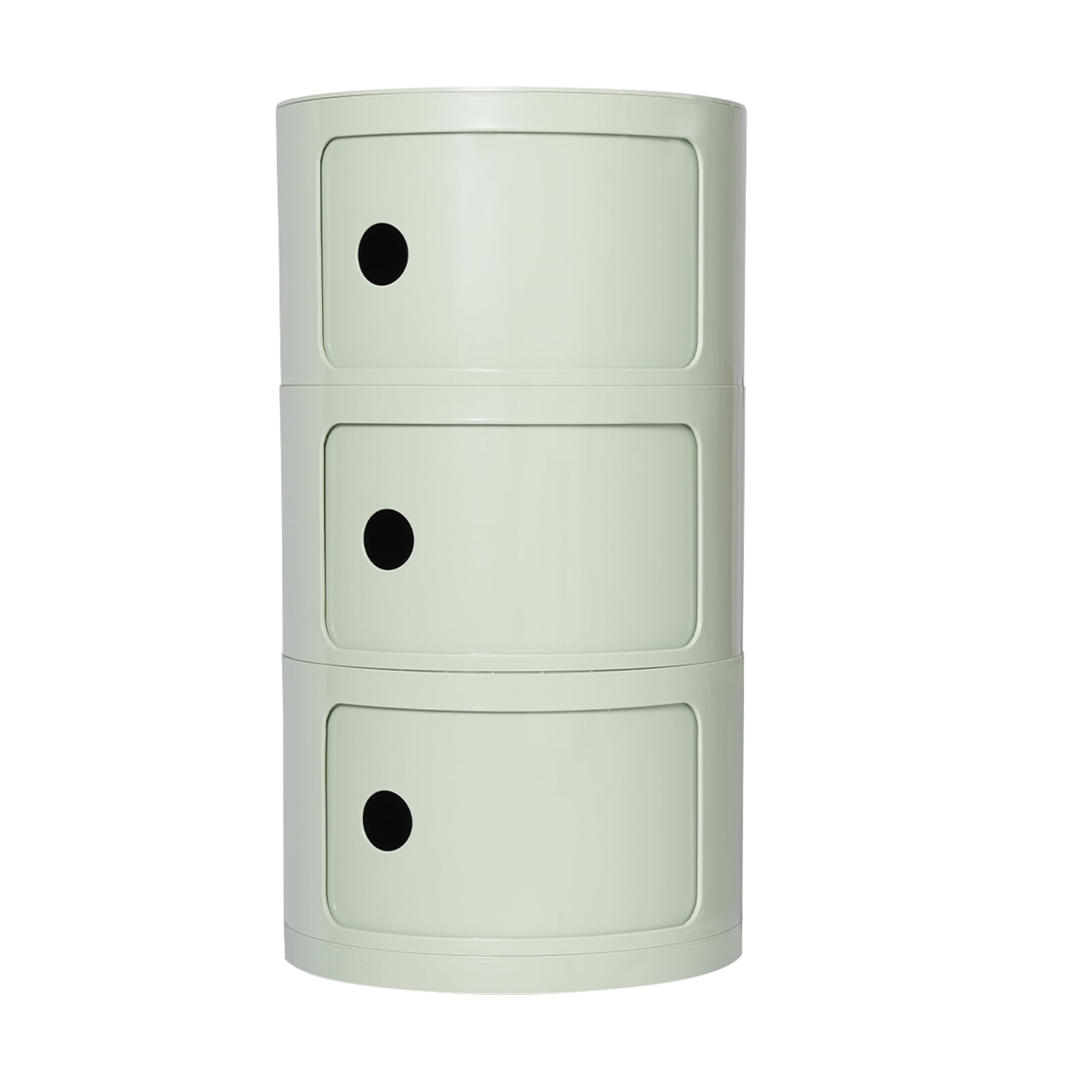 ChicHomey 3-Tier Round Storage Cabinet with Sliding Doors, ABS ...