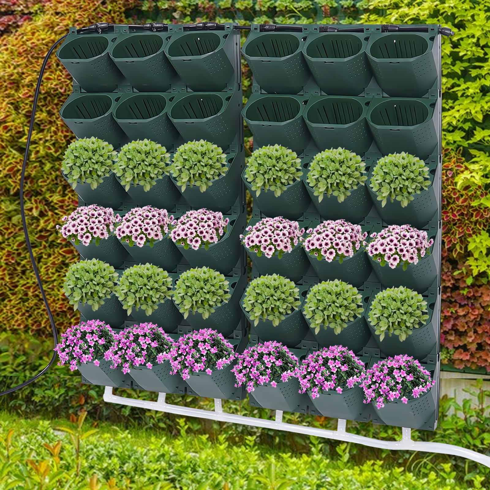 ChicHomey 36-Planter Wall-Mounted Vertical Garden System,Auto Timed ...