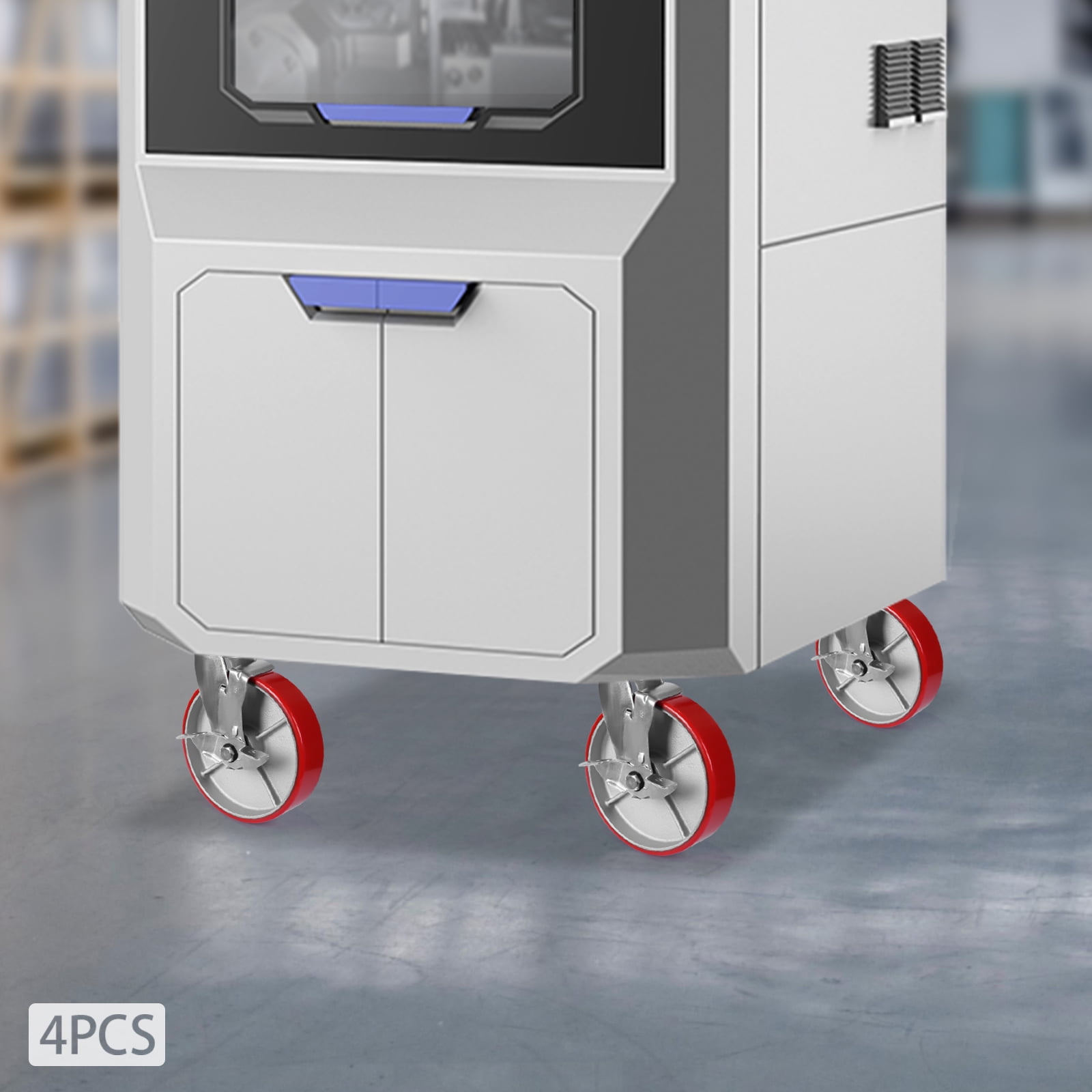 ChicHomey 6 Inch Industrial Casters with Dual Ball Raceways, PU Rim for ...