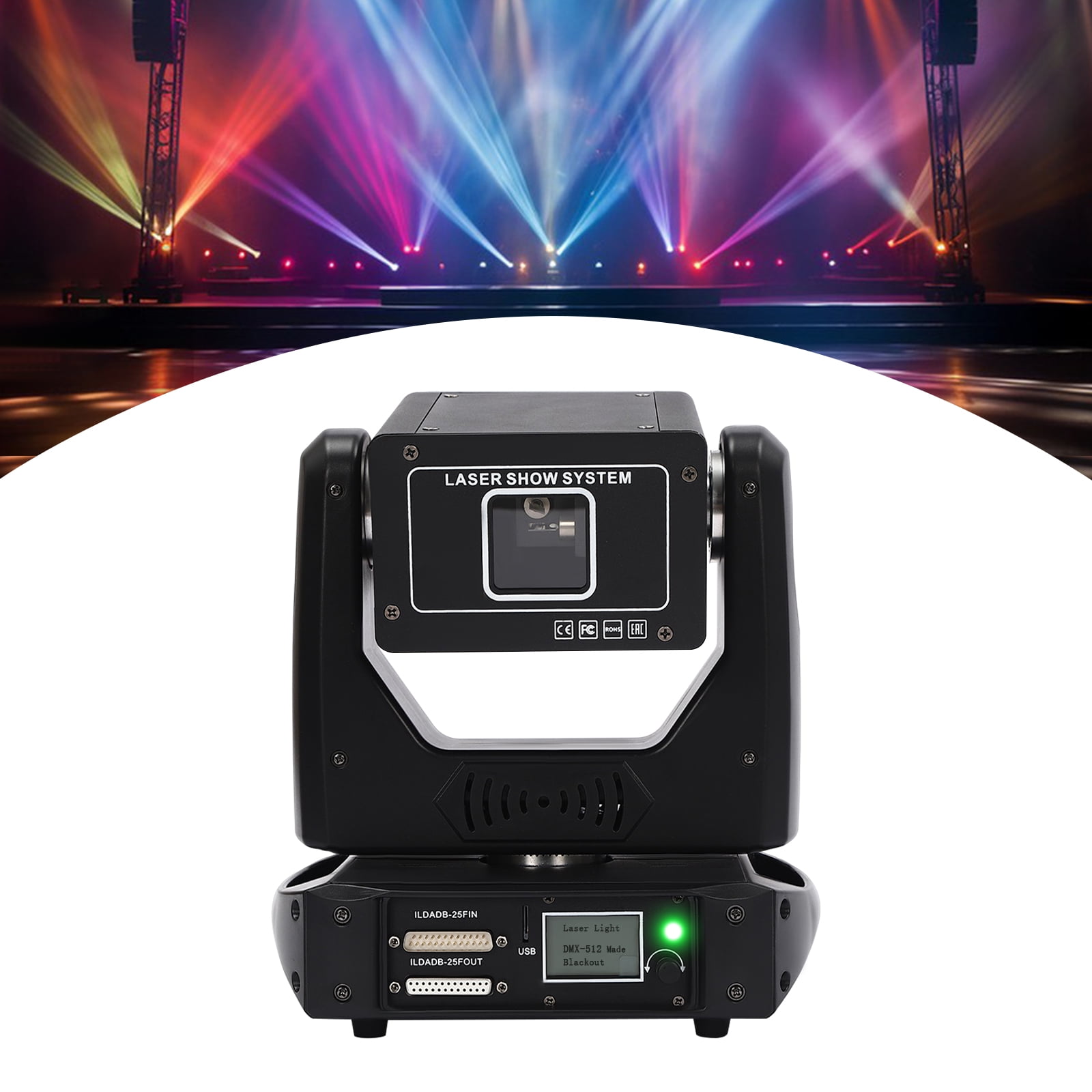 ChicHomey 6W RGB Moving Head Light Projector with DMX512, Laser Modulation, 180° Horizontal, 270 ...