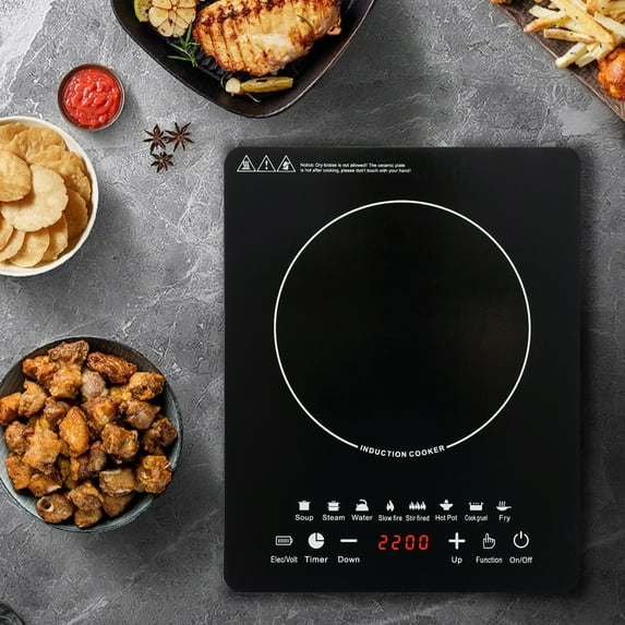 ChicHomey 750W Portable Electric Induction Cooktop,110V 8 Power Levels ...