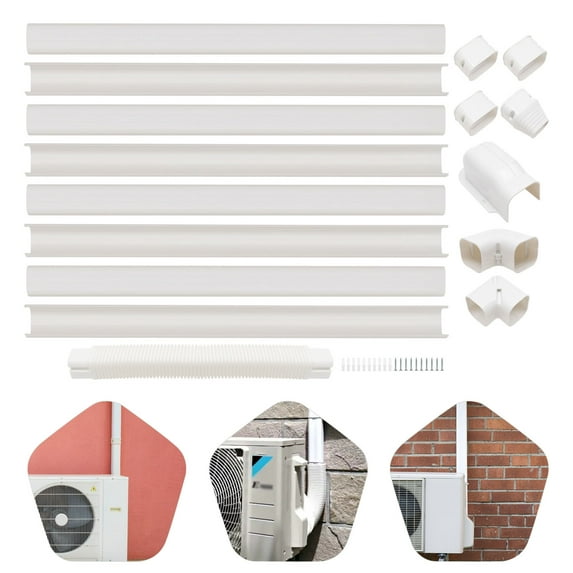 ChicHomey Air Conditioner PVC Line Cover Kit, 15ft Weatherproof,3 ...