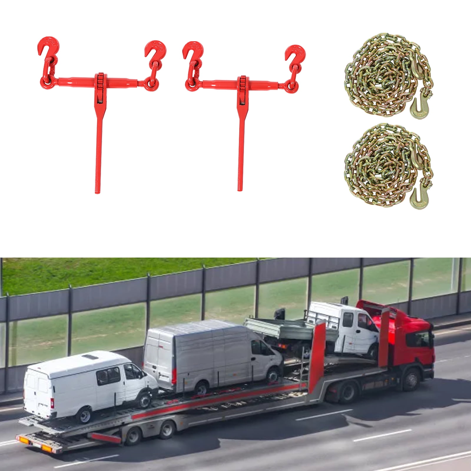 ChicHomey Alloy Steel Chain and Load Binder Kit with 6000lbs Tension ...