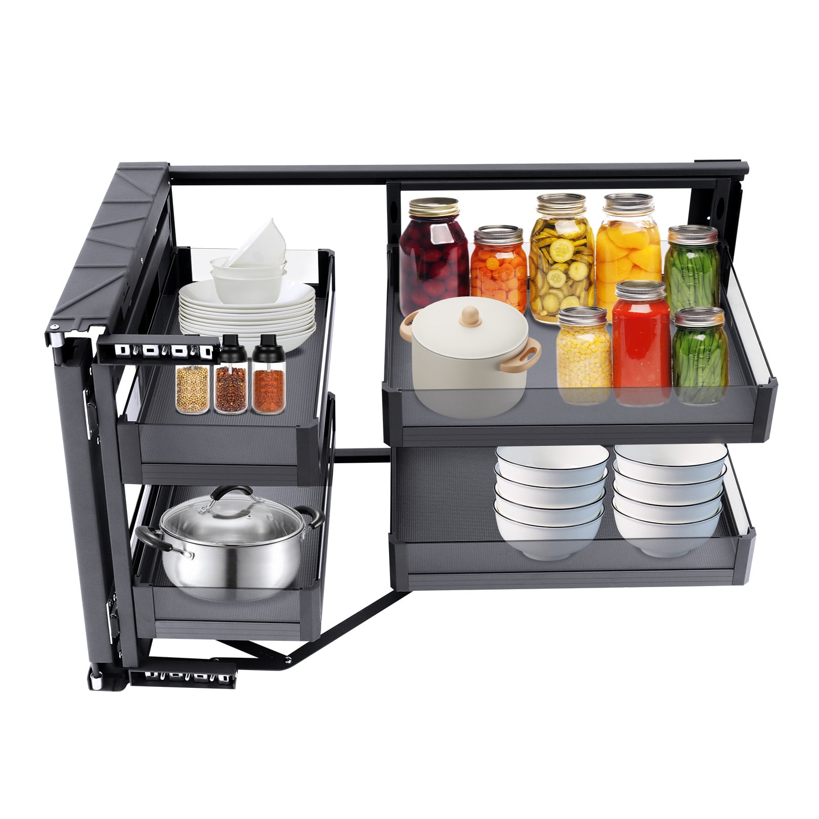 ChicHomey Blind Corner Pull-Out Cabinet,4-Basket Kitchen Corner Storage ...