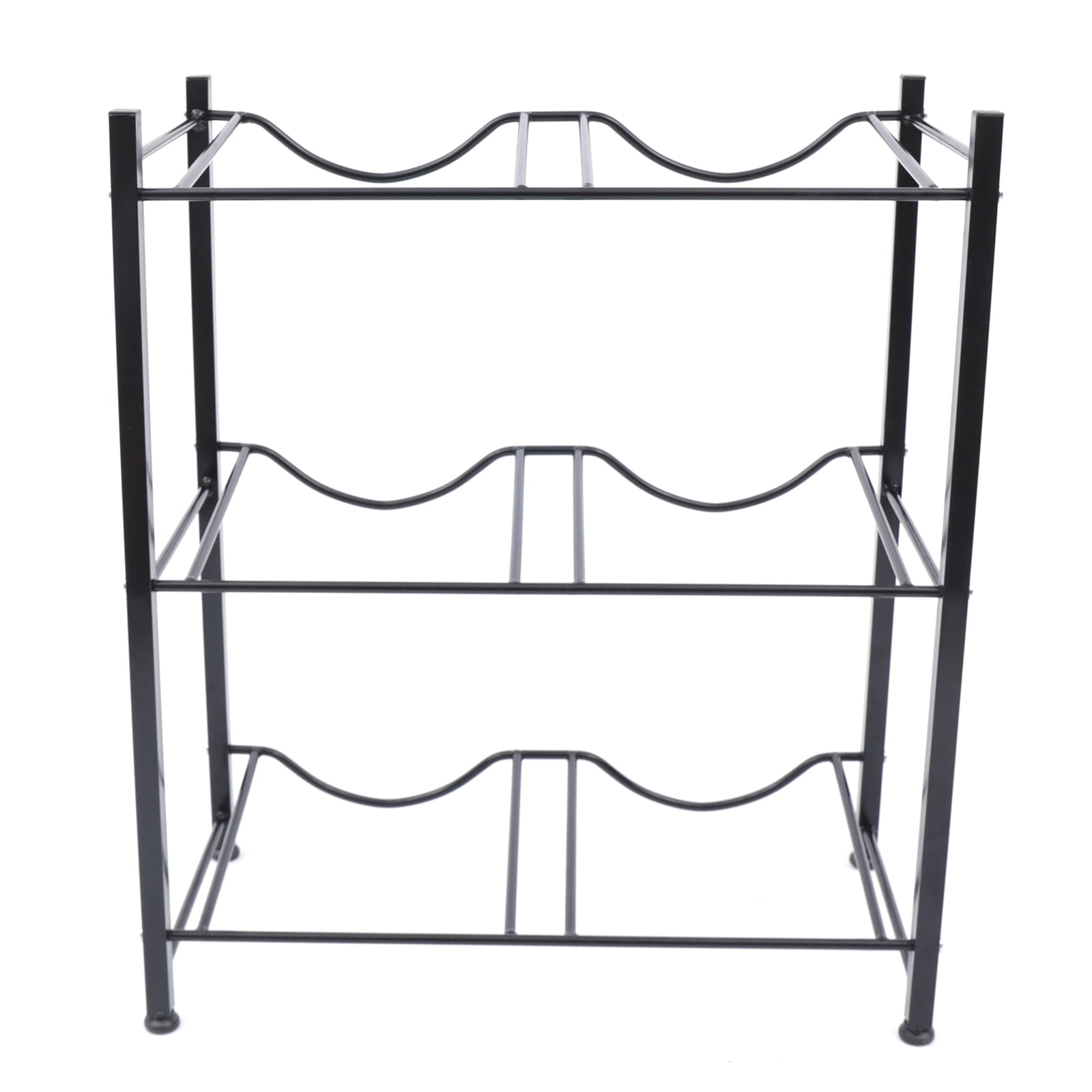 ChicHomey Bucket Placement Rack 3 Layer Black Double Row 6 Bottle Water ...