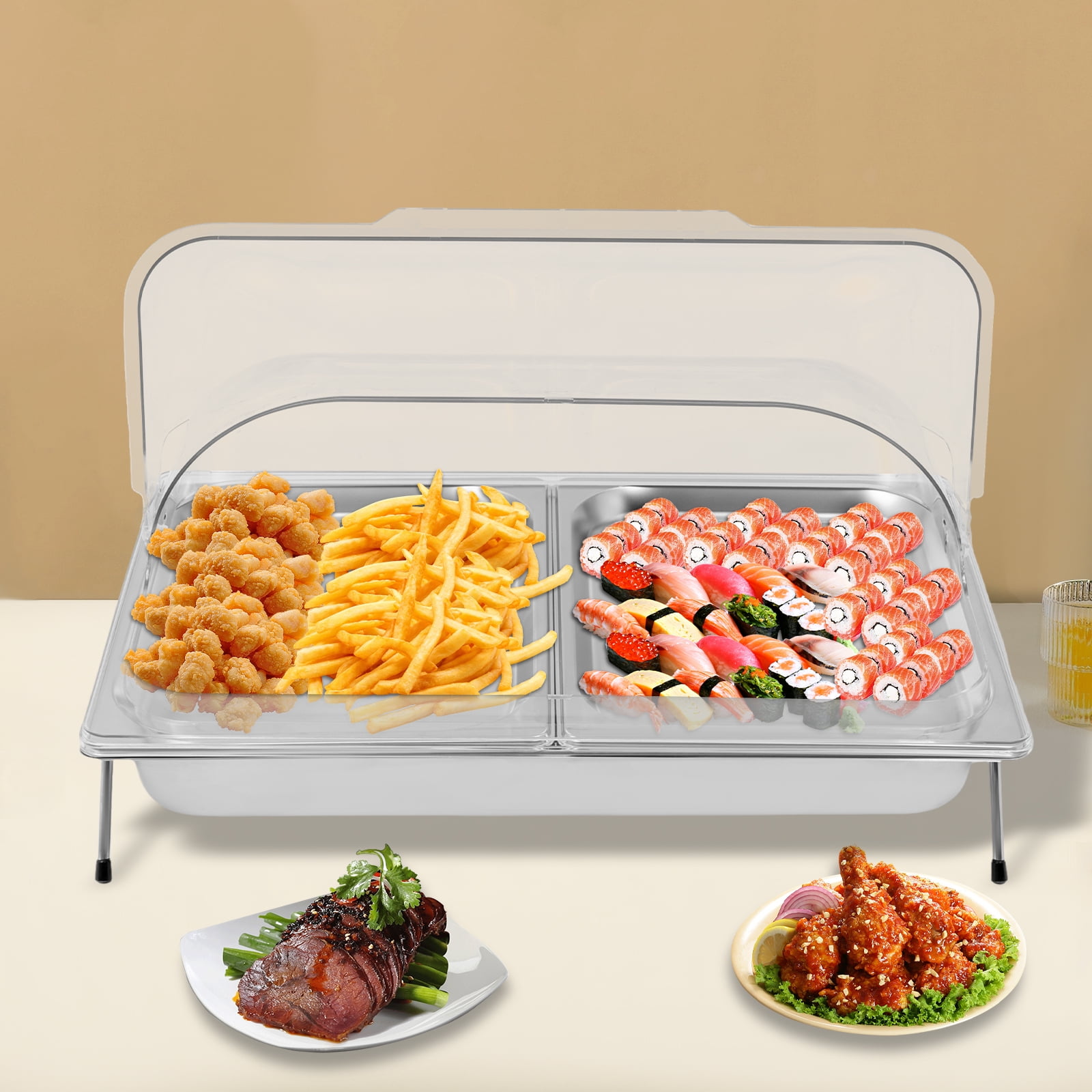ChicHomey Buffet Cold Serving Cooler Platter,2-Tier 3.17Qt Capacity ...