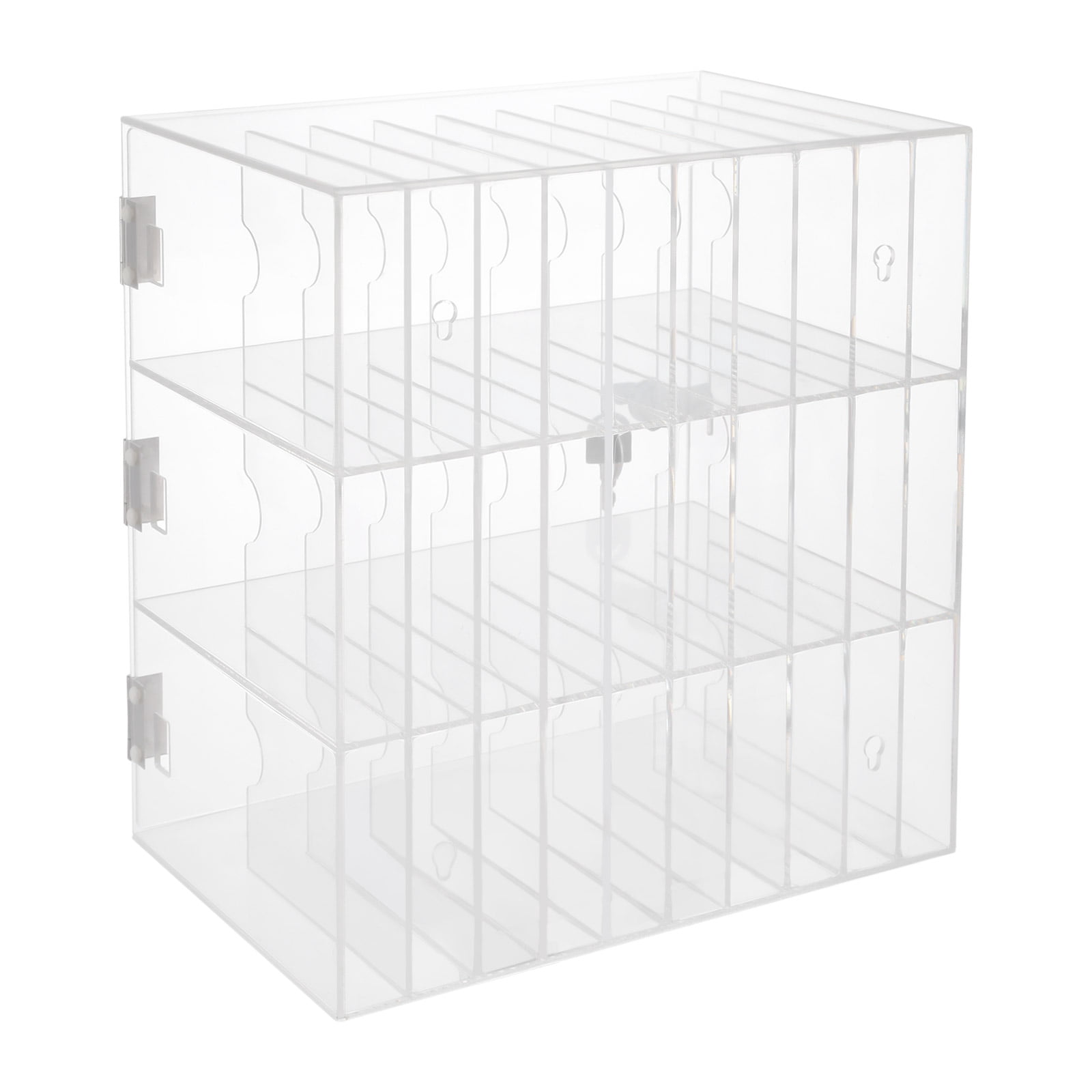 ChicHomey Clear Acrylic and Wood Mobile Phone Storage Box 30 Slots Key ...