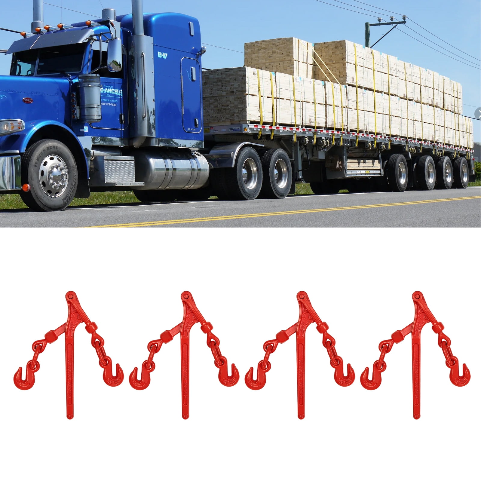 ChicHomey Durable and Efficient Ratchet Chain Binders, 9,200 lbs Load ...