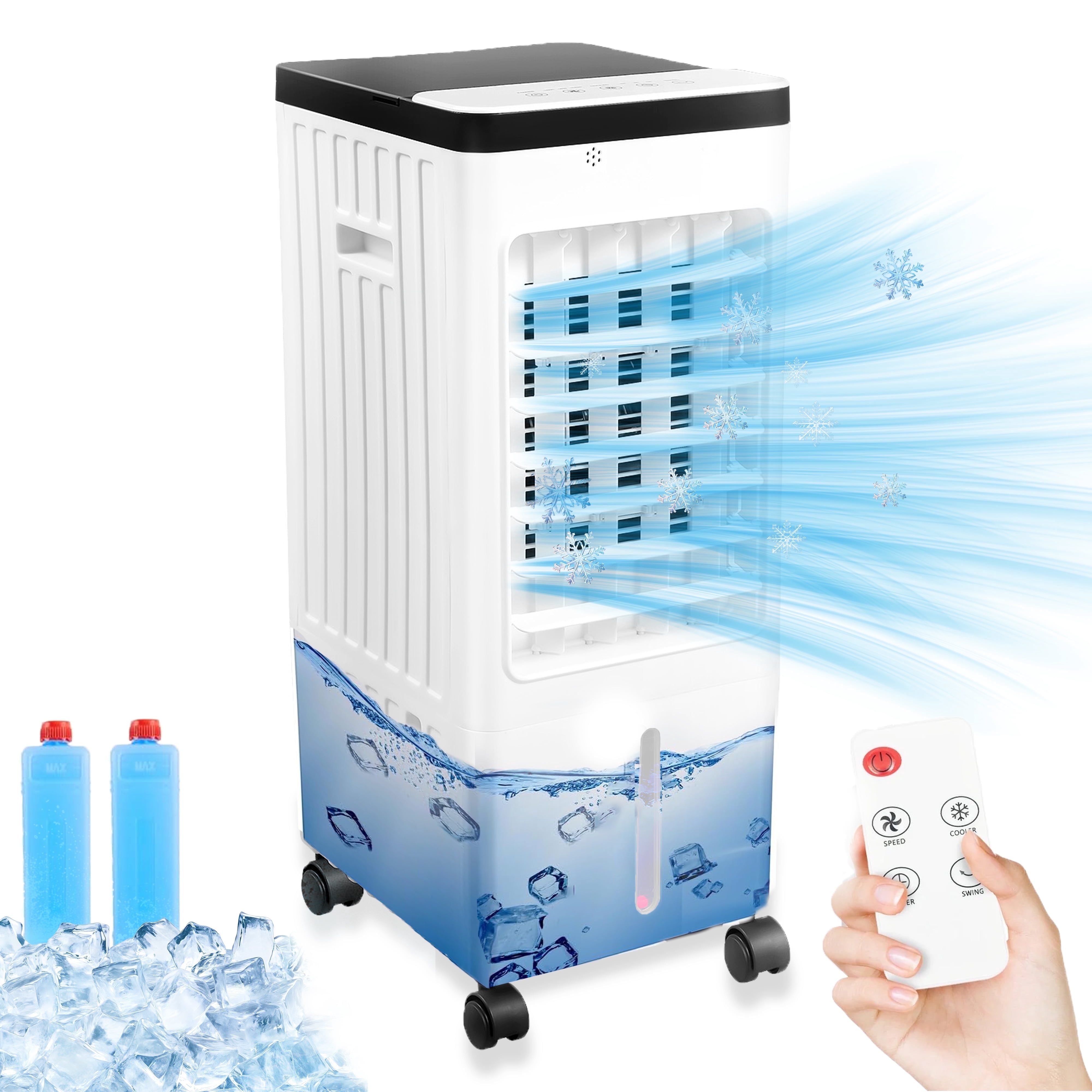 Fixartoo 70W Portable Evaporative Cooler Fan, 10L Water Tank, 3 Speeds ...