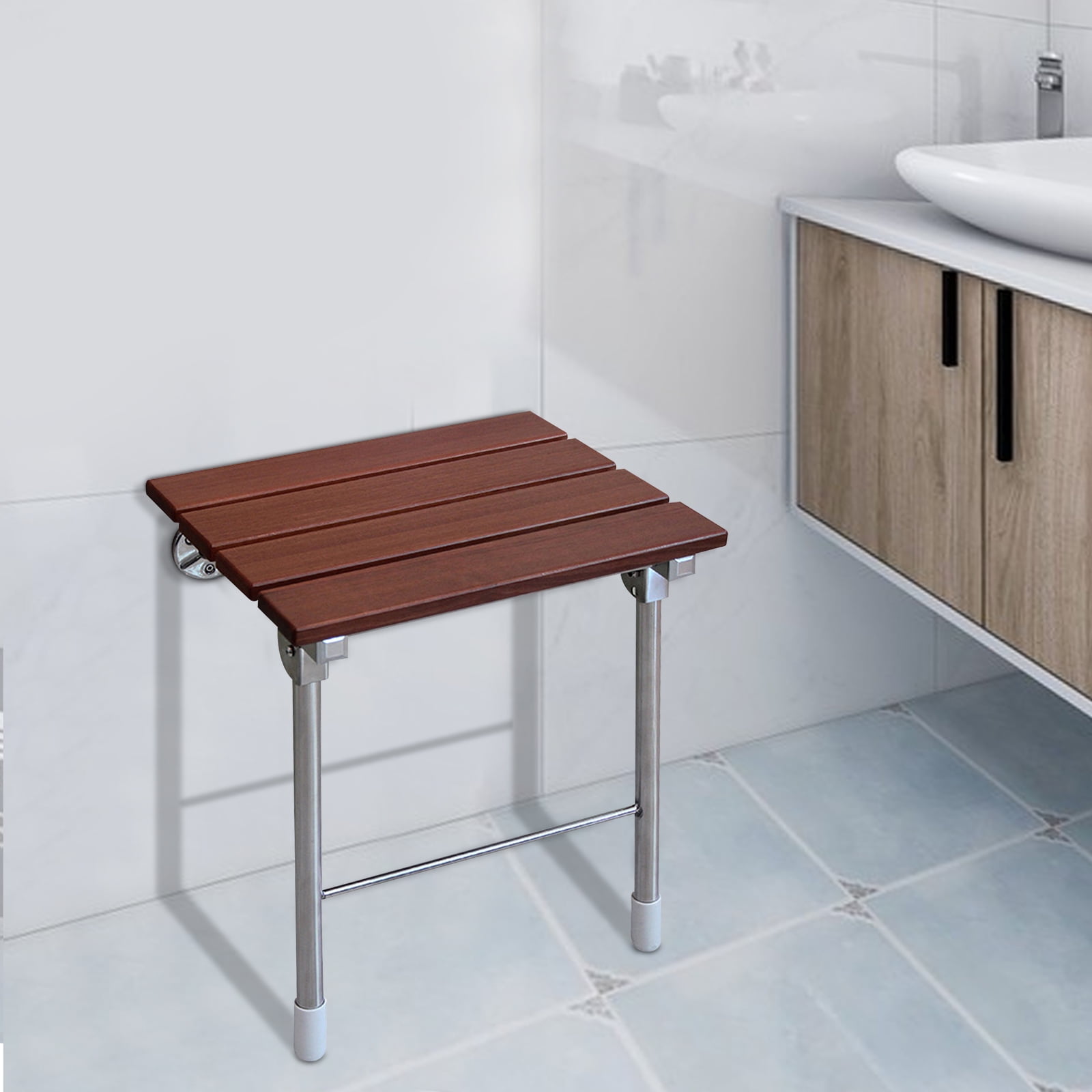 ChicHomey Folding Stool Shower Chair,Wall Mounted Shower Chair - Space ...