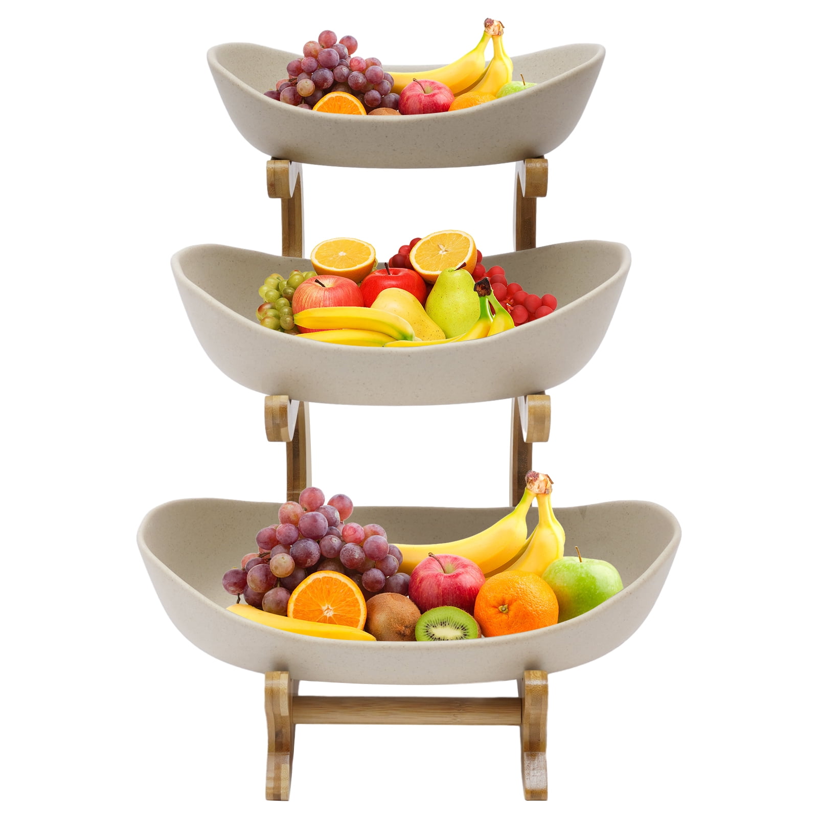 ChicHomey Fruit Bowl, 3 Tier Ceramic Fruit Basket, 3 Tier Serving Stand ...