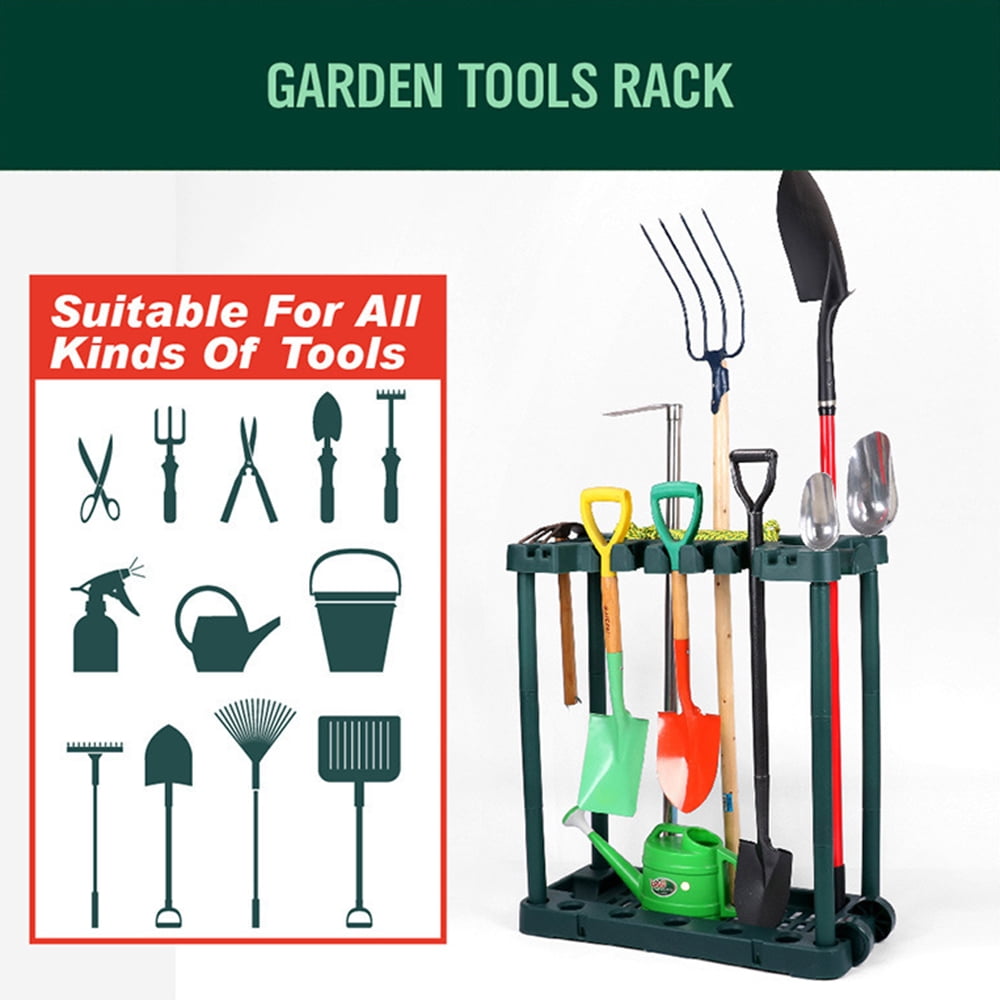 ChicHomey Garden Tool Organizer with 2 Wheels,Outdoor Utility ...