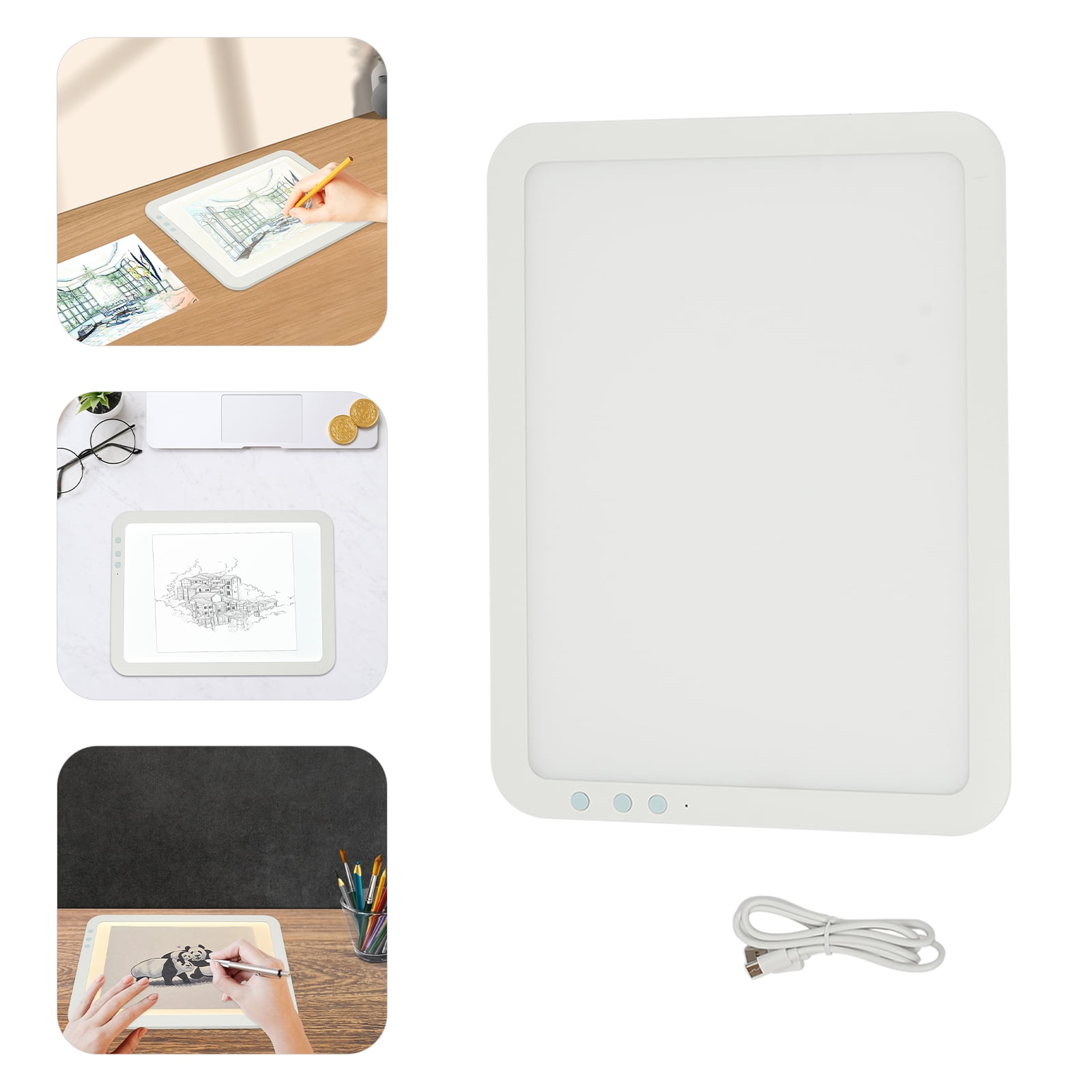 ChicHomey LED Bright Light Pad Portable Wireless Light Board Light Pad ABS 3000 6500K - Walmart.com