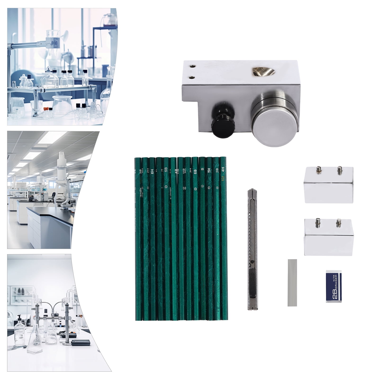 ChicHomey Pencil Hardness Tester Kit with 13 Pencils and Weights for ...