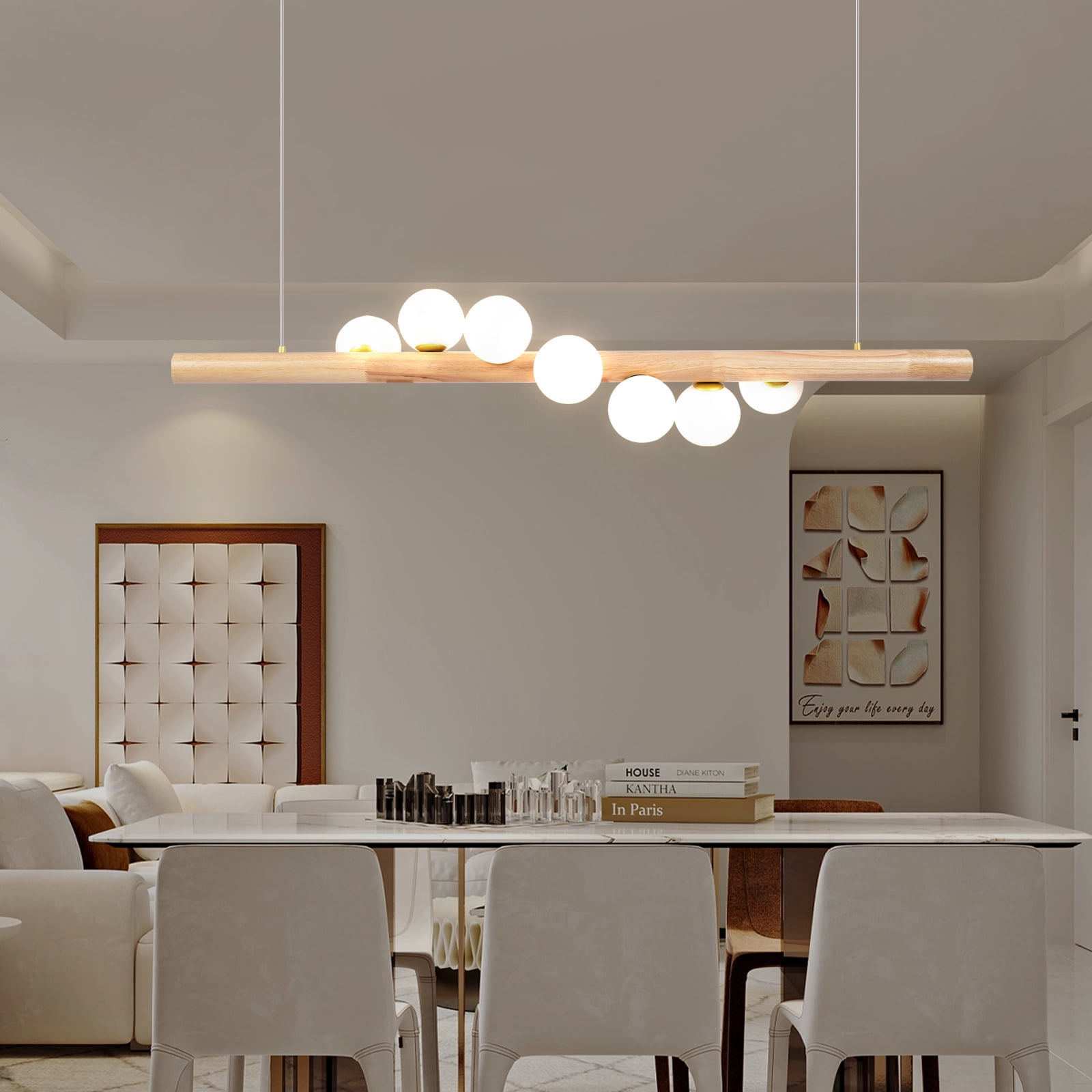 ChicHomey Pendant Light Linear Glass Bubble Ceiling Light Suspension ...