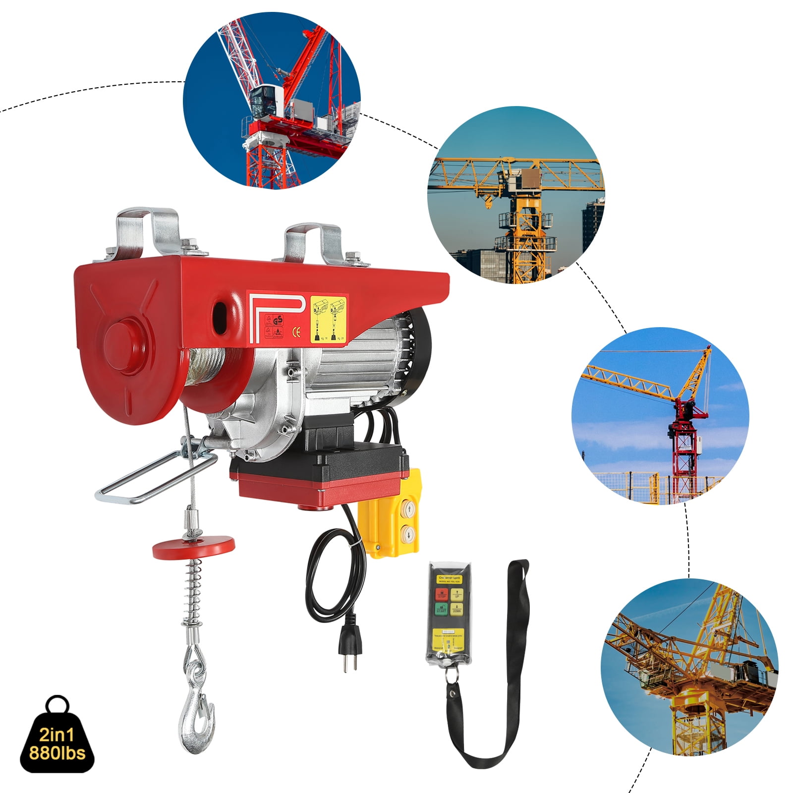 ChicHomey Powerful Electric Hoist, 850W Motor, 440 lbs Lifting Capacity ...