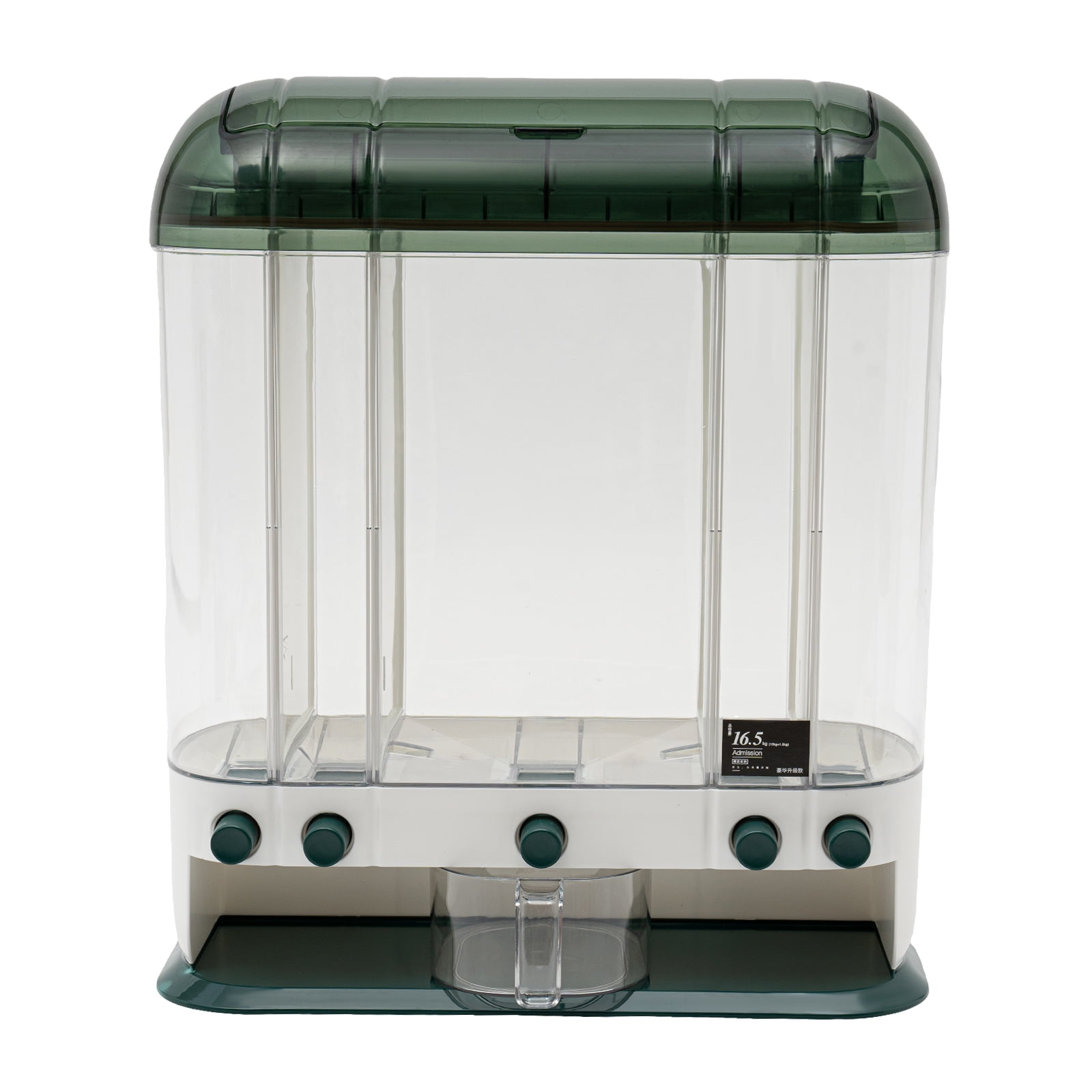 ChicHomey Rice Dispenser with 2-Tier Storage 16.5kg Total Capacity 5 Compartments for Grains 1 ...
