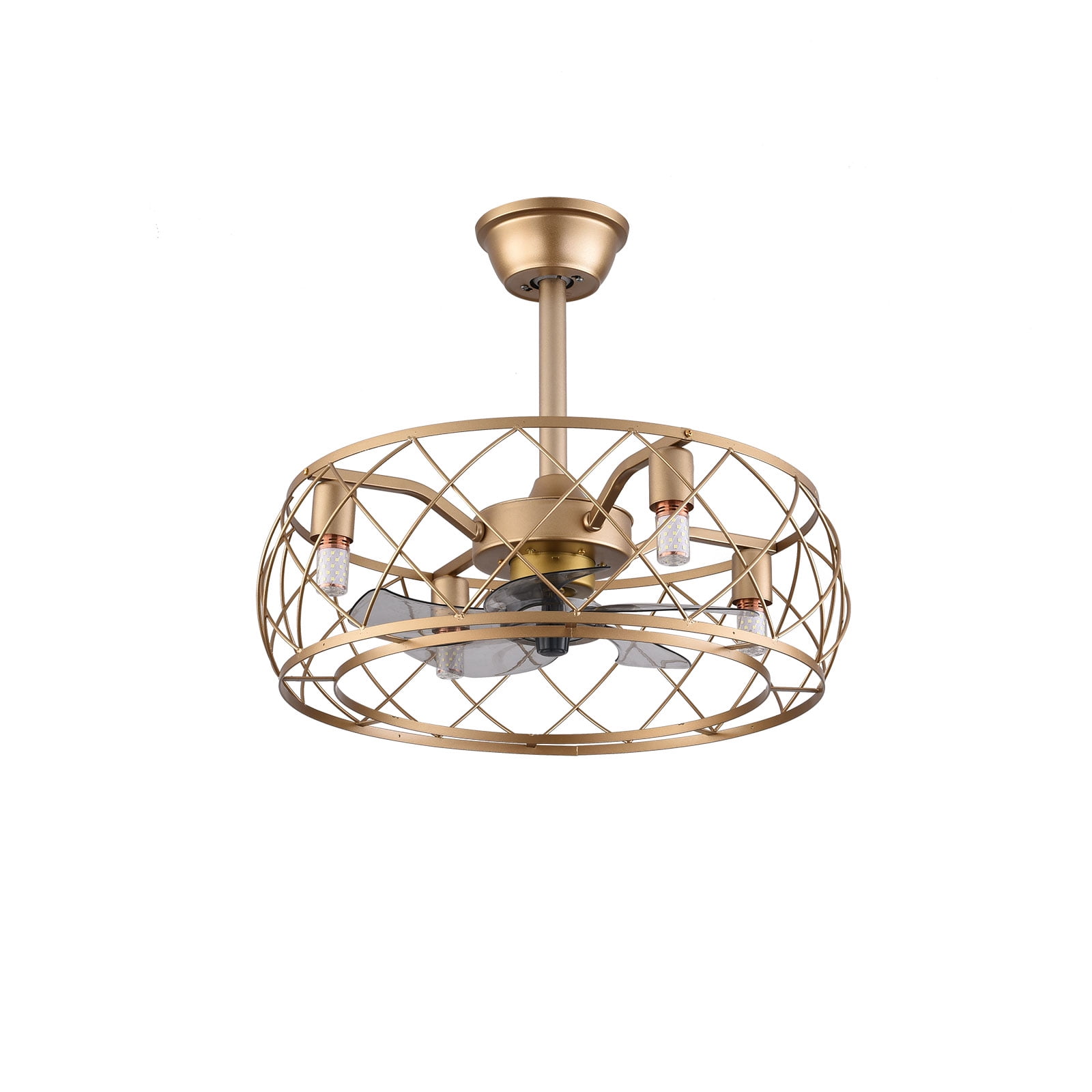 ChicHomey Rustic Ceiling Fan Light Industrial Metal Cage Pendant Lamp ...