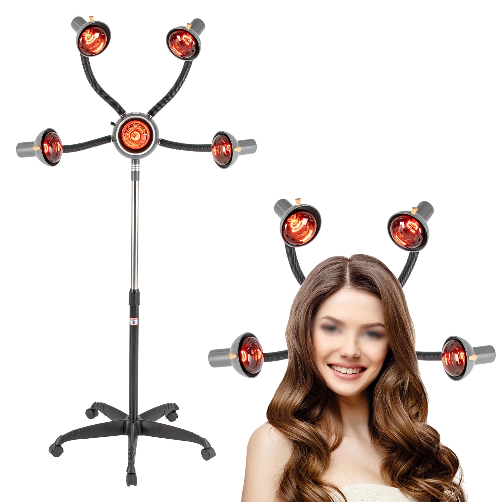 ChicHomey Salon Hair Perming Dyeing Steamer 5 Head Red Lamp Infrared ...
