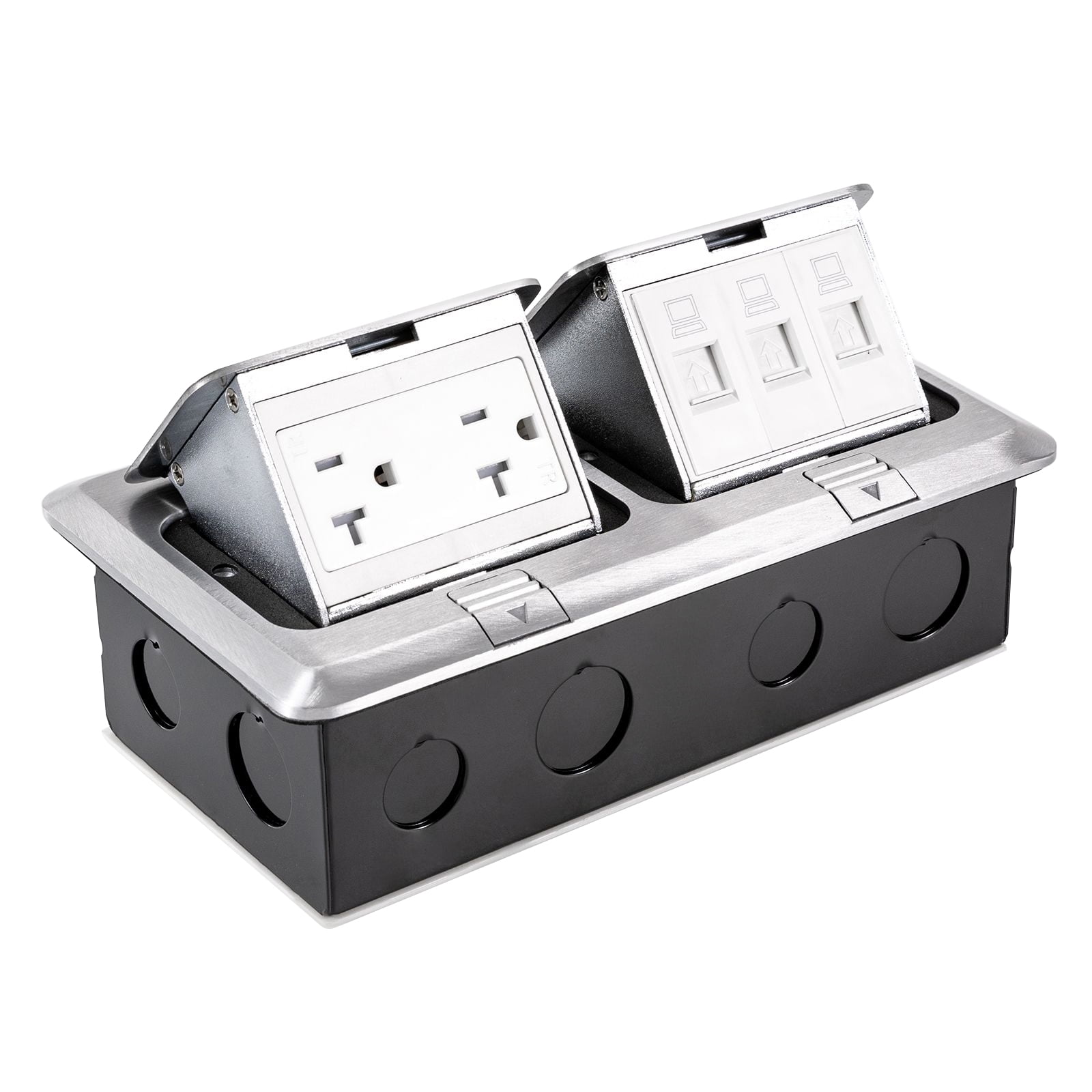 ChicHomey Space-saving Pop Up Socket with Dual 20A Jacks, 3 LAN Ports ...