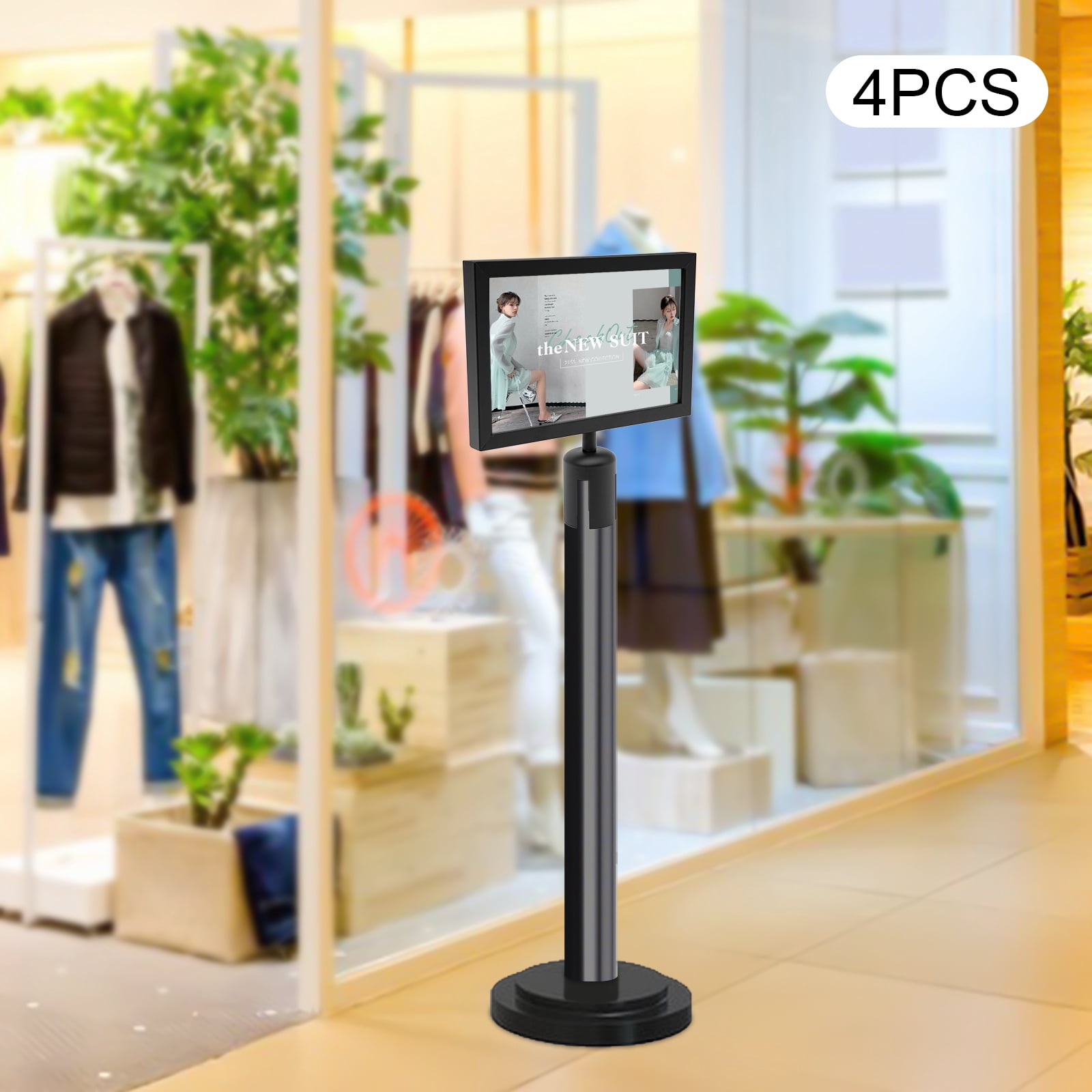 ChicHomey Stanchion Sign Holder with Protective Foam, Dual-Sided Clear ...