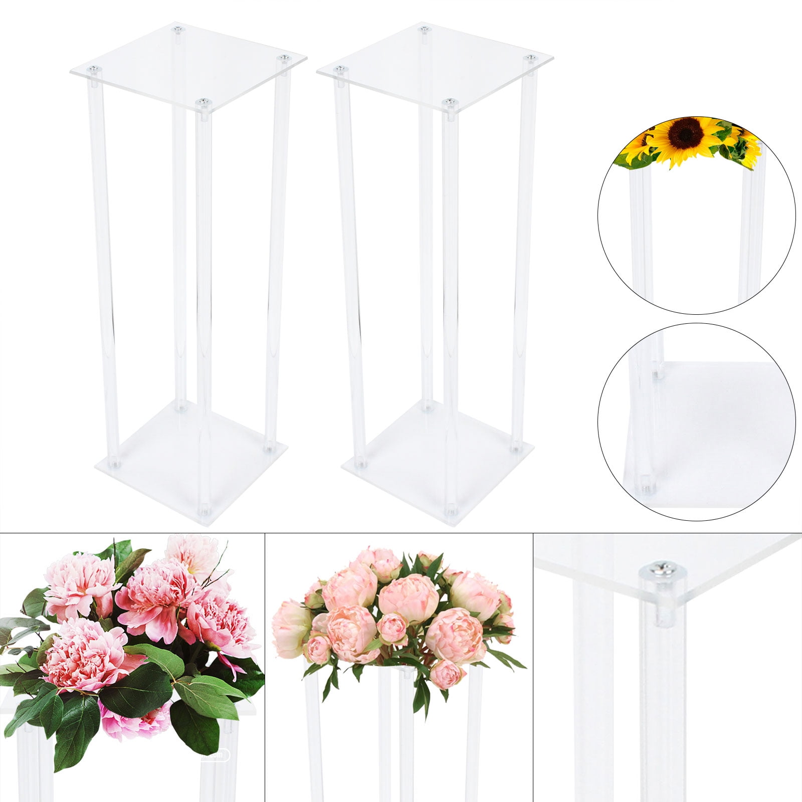 ChicHomey Sturdy Acrylic Flower Stand Set for Weddings, 13.23lbs Load ...